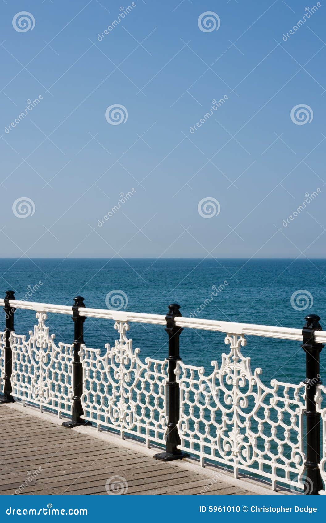 Ornate Railing and Sea View Stock Photo - Image of summer, landmark ...