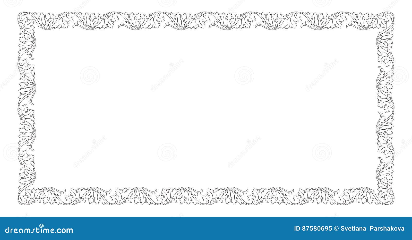 Ornate Rectangular Black Frame Stock Vector - Illustration of greeting ...