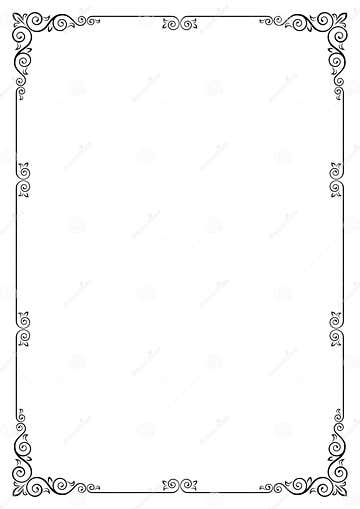 Ornate Rectangular Black Frame for Page Decoration, Title, Card, Label ...