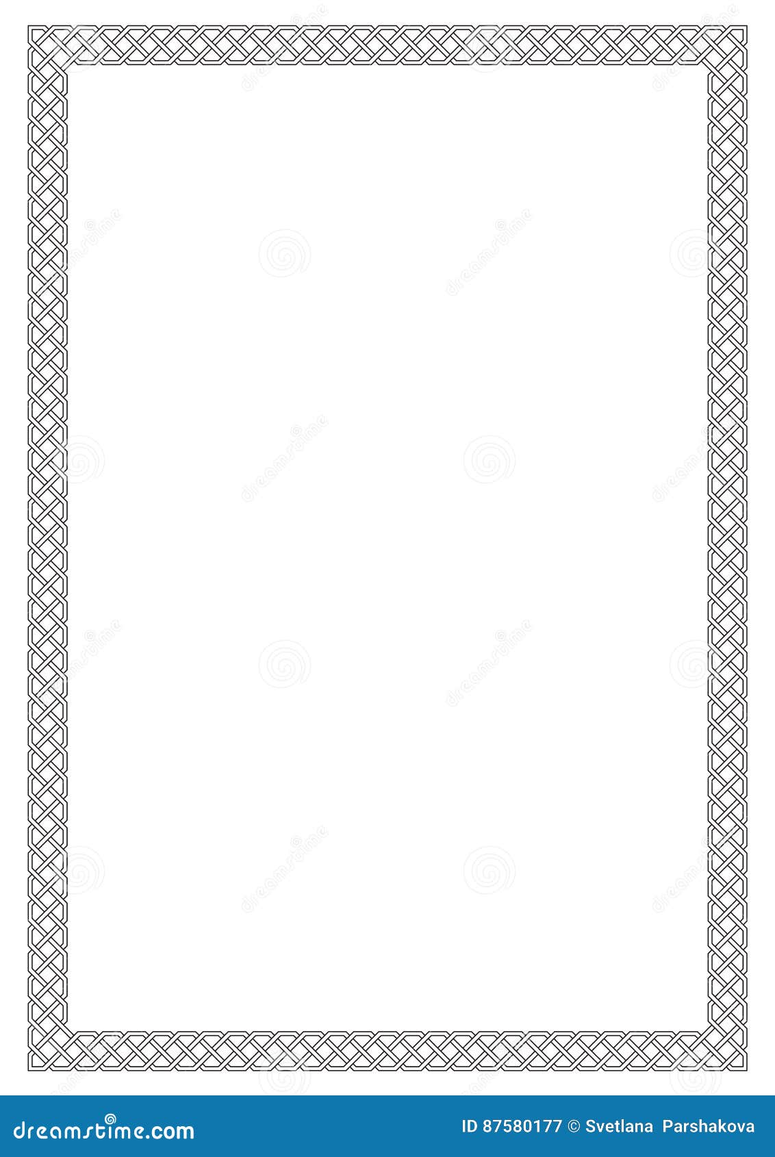 Ornate Rectangular Black Frame, A4. Stock Vector - Illustration of ...
