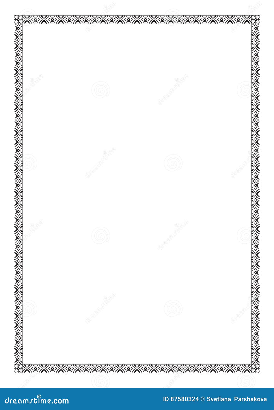 Ornate Rectangular Black Frame, A4 Stock Vector - Illustration of ...
