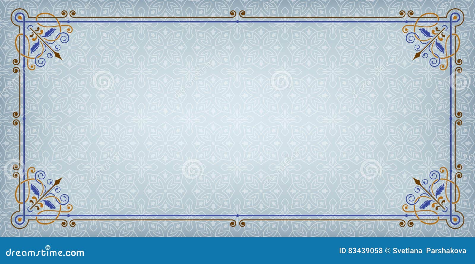 Ornate Rectangular Color Frame and Background Stock Vector ...