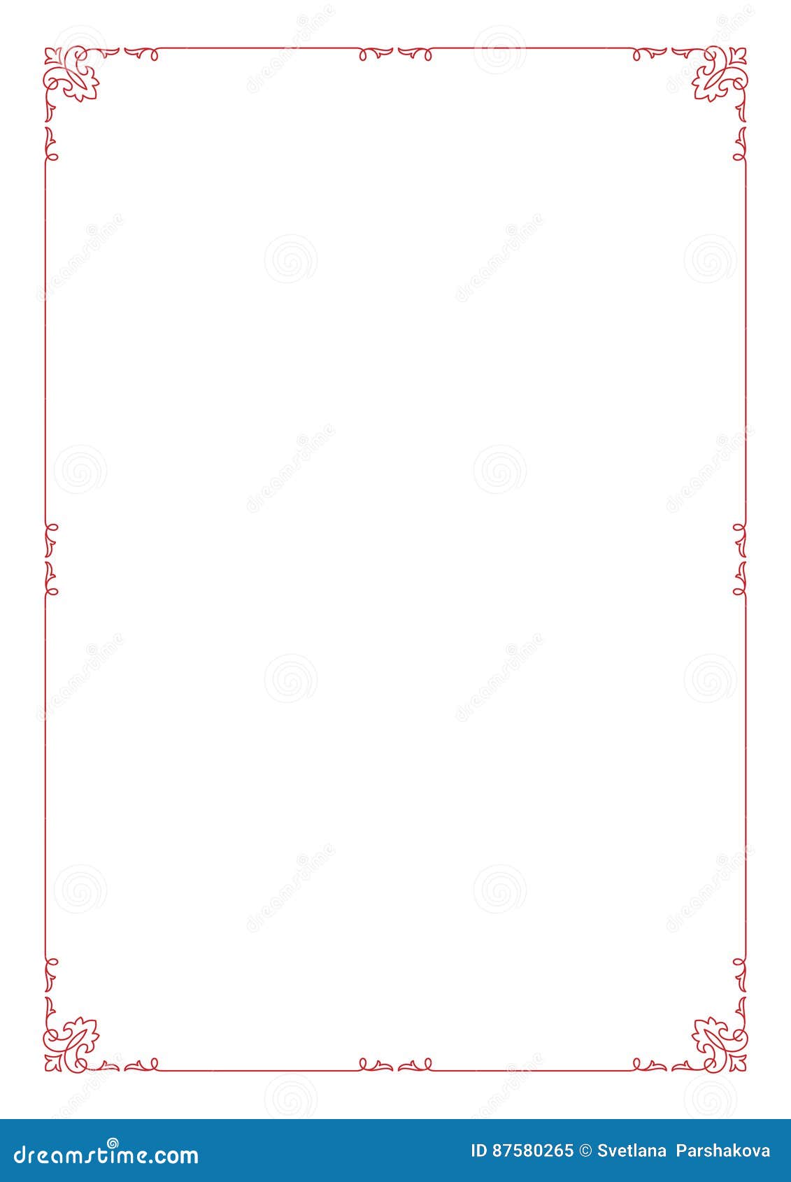 Ornate Rectangular Color Frame, A4 Stock Vector - Illustration of ...