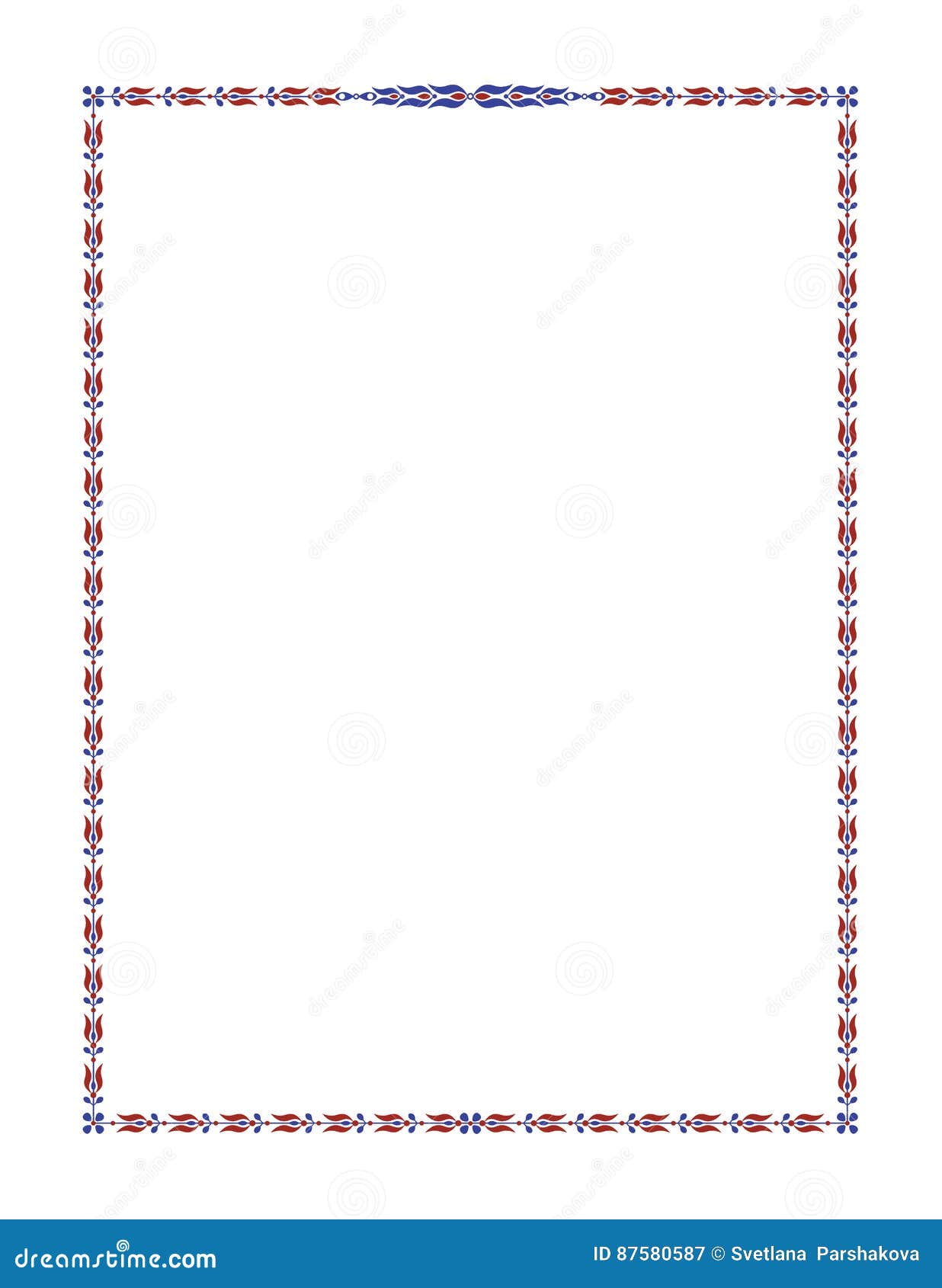 Ornate Rectangular Color Frame, A4 Stock Vector - Illustration of ...