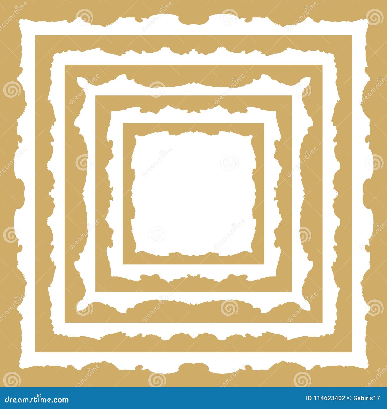 Ornamental Frame Pattern Varieties, in Five Different Versions Stock ...