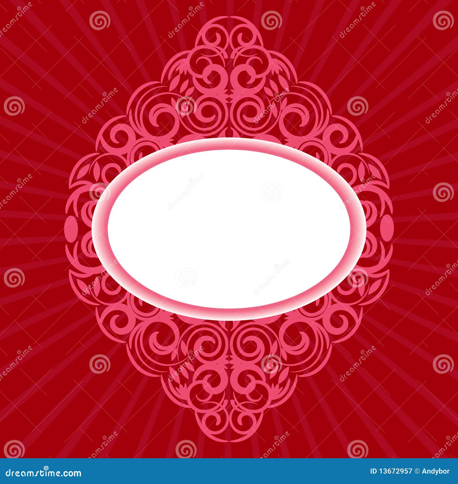 Ornate retro frame in red stock illustration. Illustration of copy ...