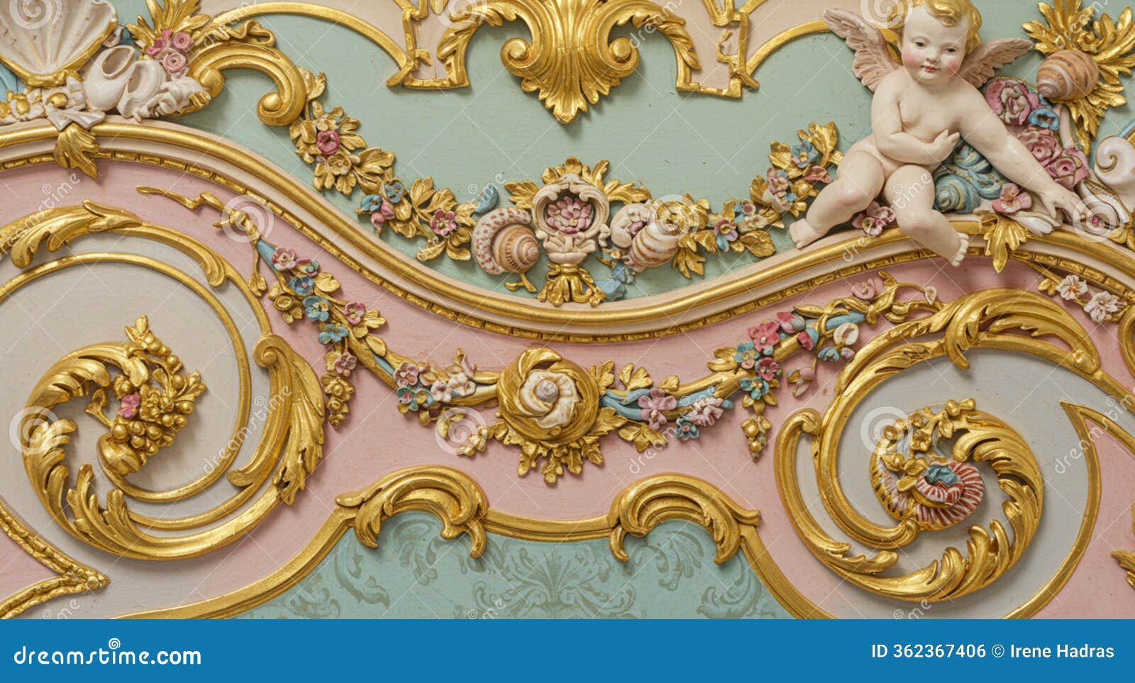 Ornate Rococo-style Decor Featuring Elaborate Gold Scrollwork ...