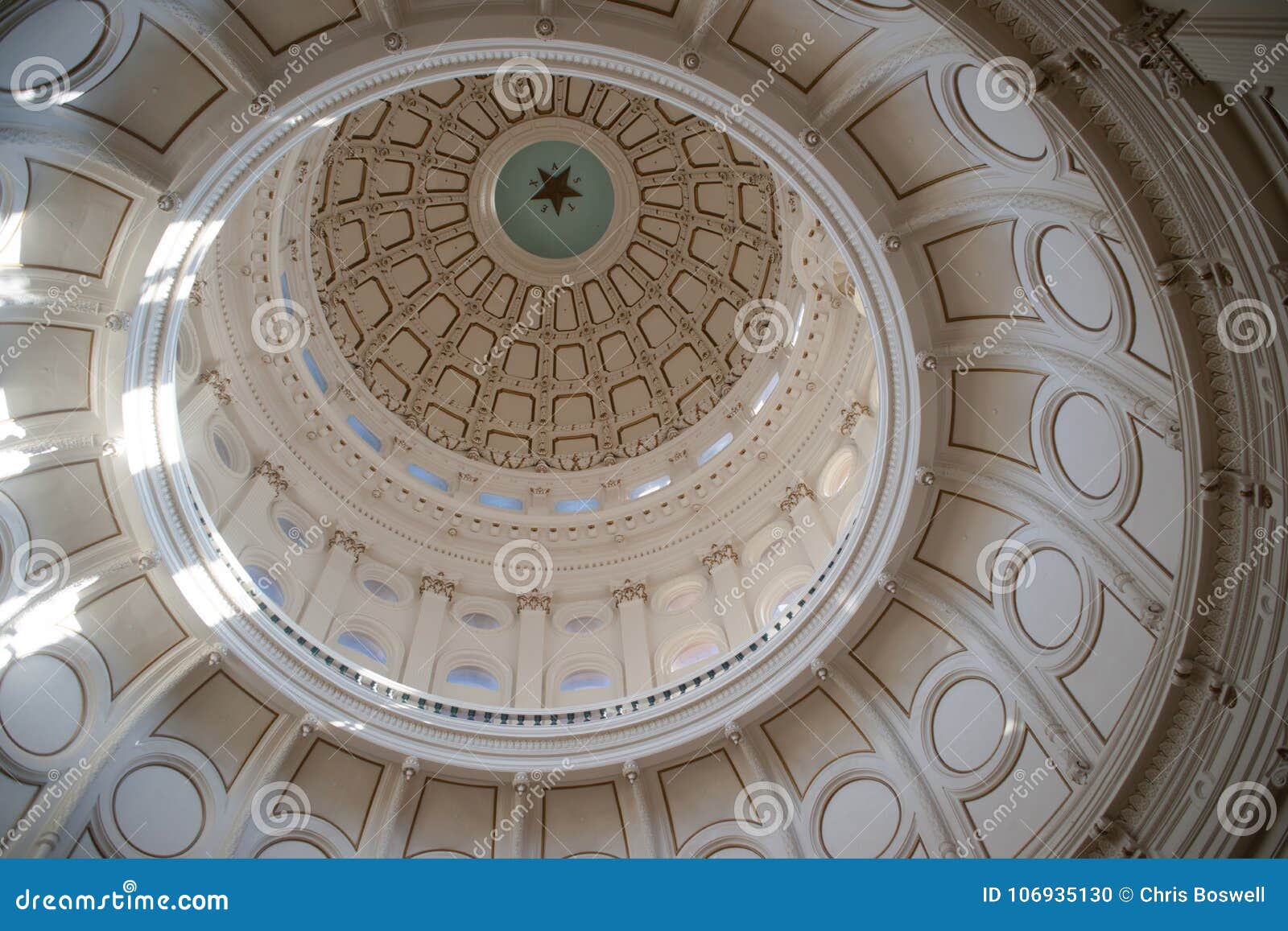 Ornate Rotunda Dome Ceiling Texas State Capital Austin Stock Photo ...
