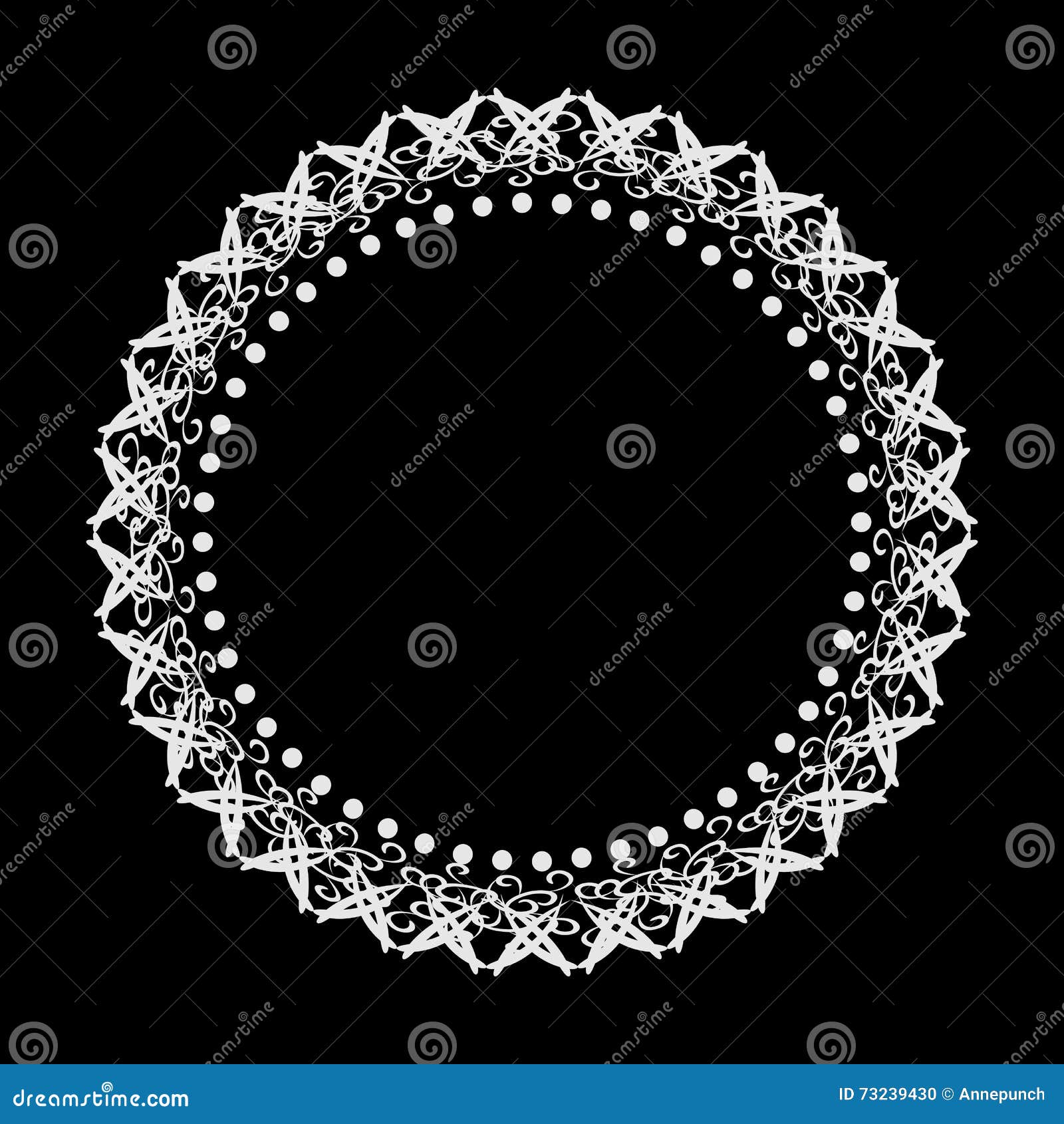 Ornate Round Frame Gray on a Dark Background. . Stock Vector ...