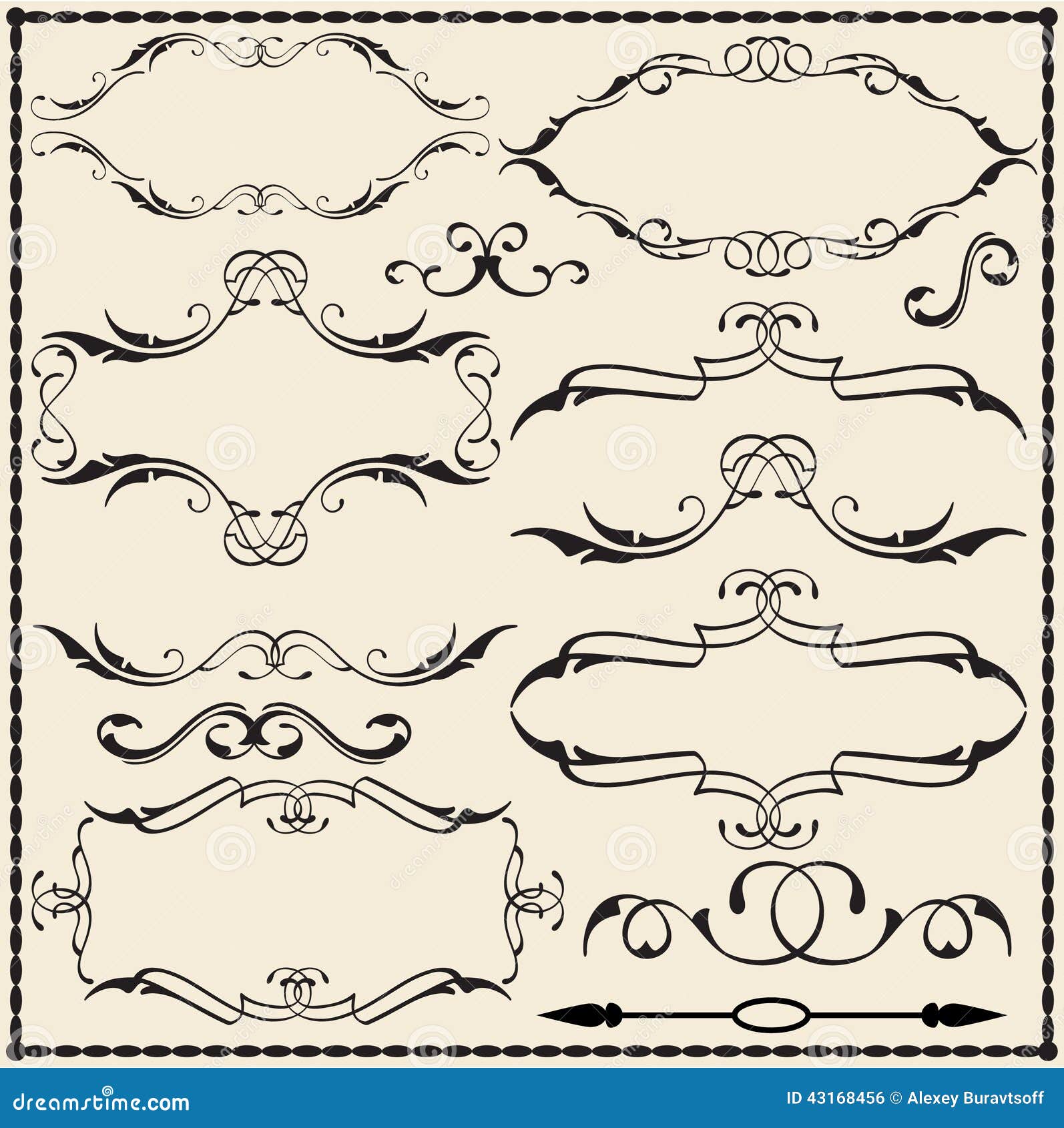 Ornate scroll set stock vector. Illustration of filigree - 43168456