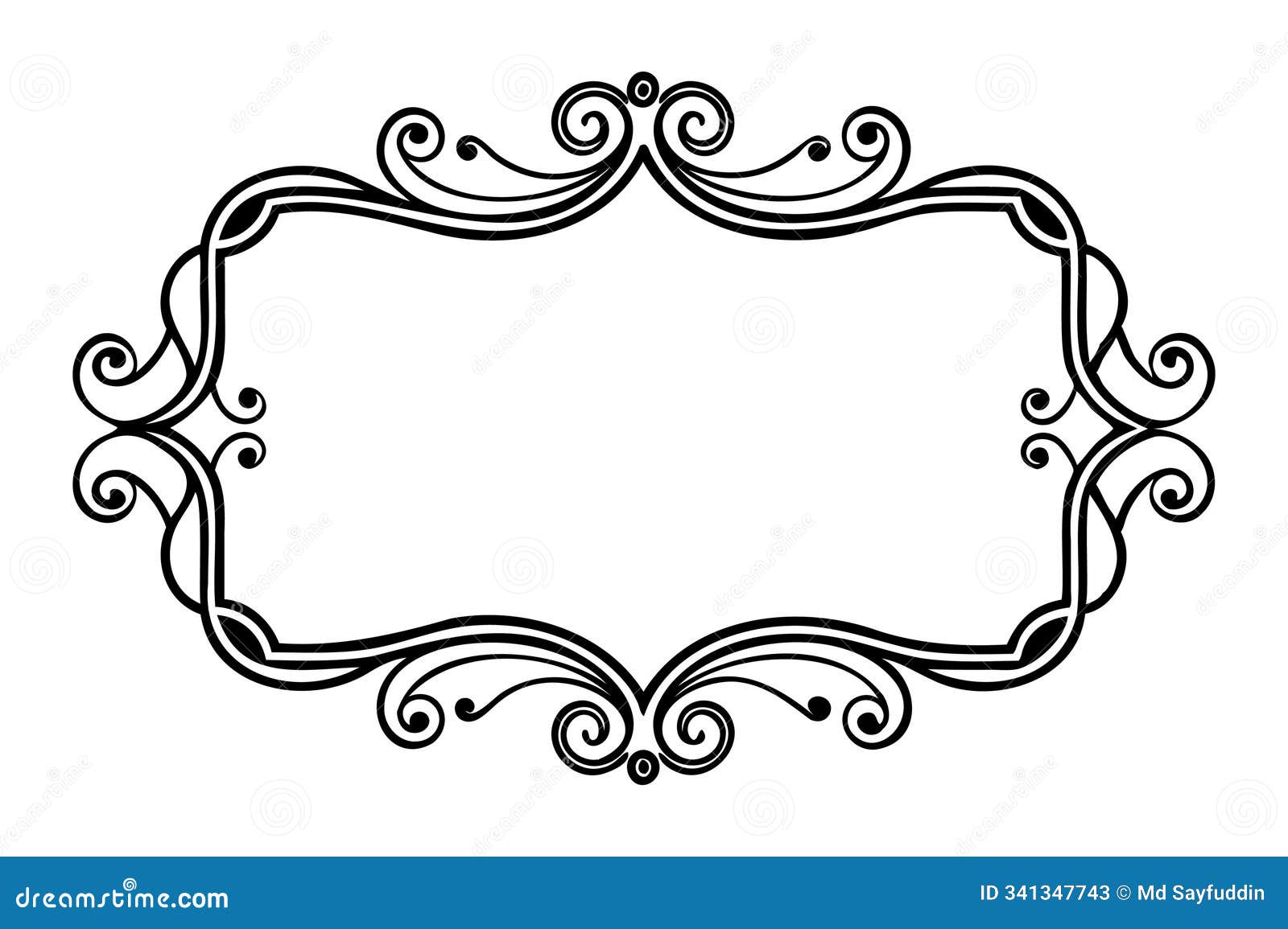 Ornate Scrollwork Frame Vector Illustration. Stock Vector ...