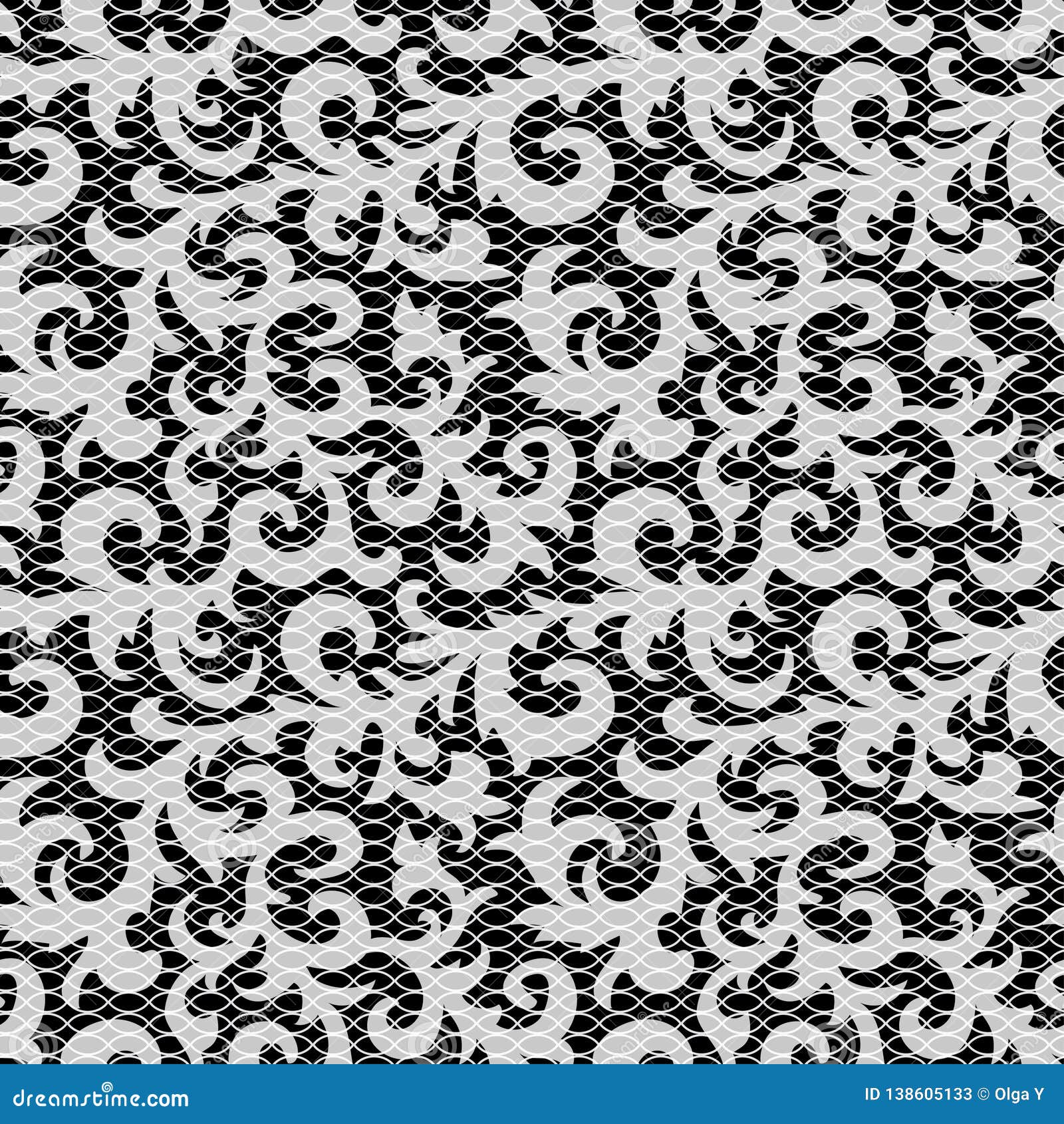 Ornate Seamless Black and White Lace Pattern Stock Vector ...