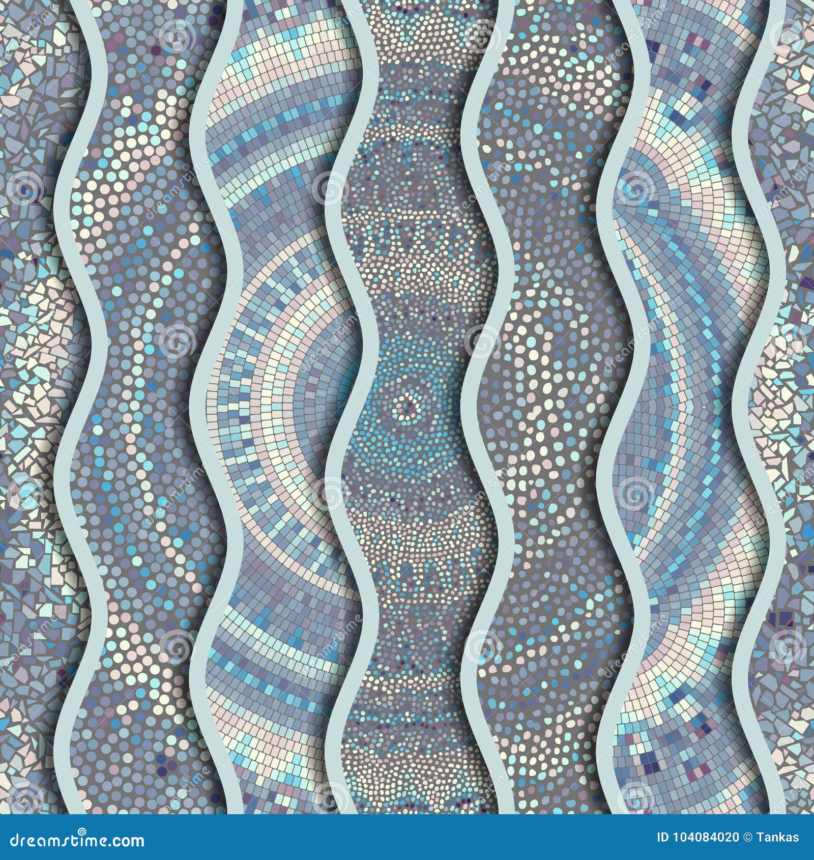 Relief Waves of Ornamental Mosaic Tile Patterns Stock Vector ...