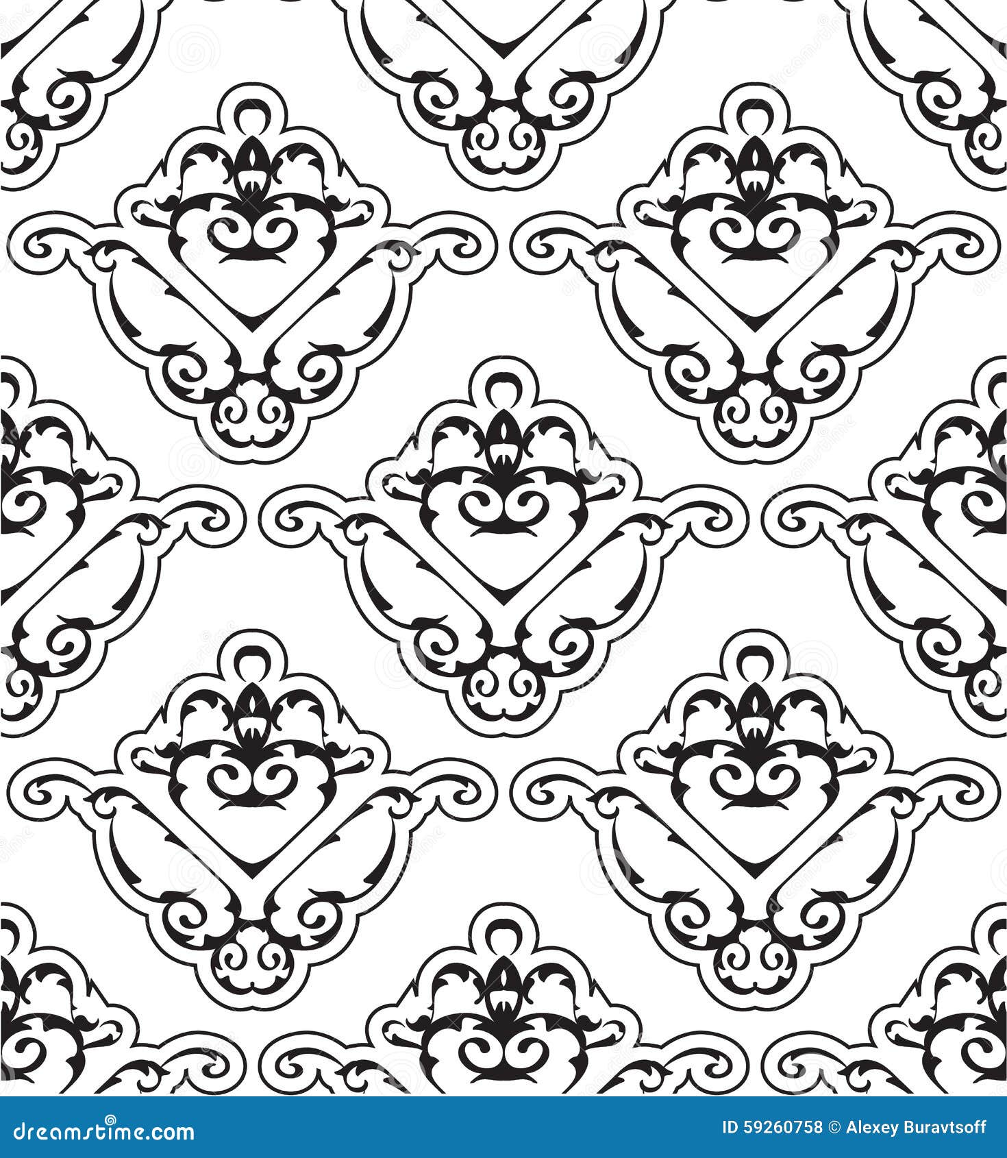 Ornate Seamless Victorian Pattern Stock Vector - Illustration of ...