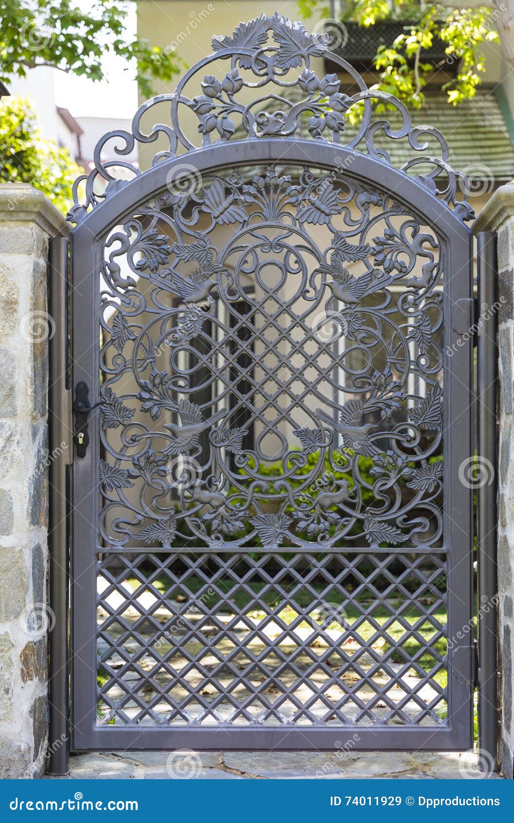 Ornate security gate stock image. Image of gate, gateway - 74011929