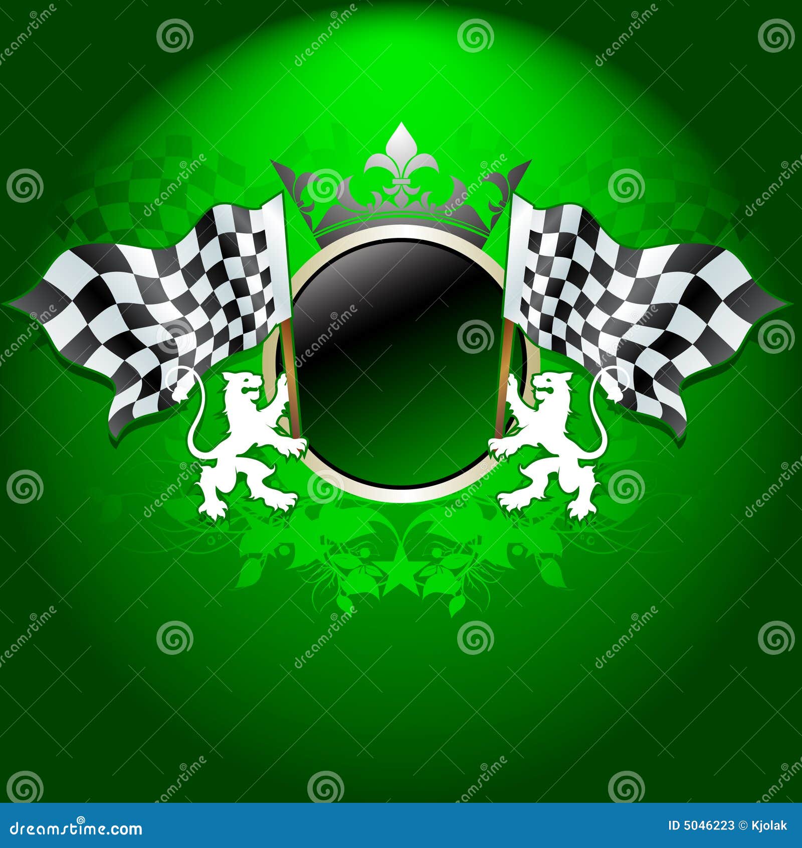 Ornate shield with flags stock vector. Illustration of ruler - 5046223