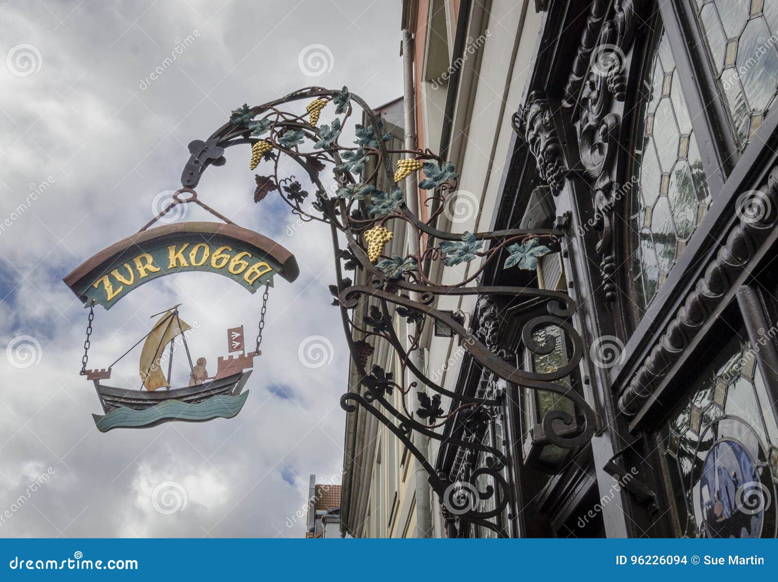 Ornate Sign in Germany editorial stock image. Image of stralsund - 96226094