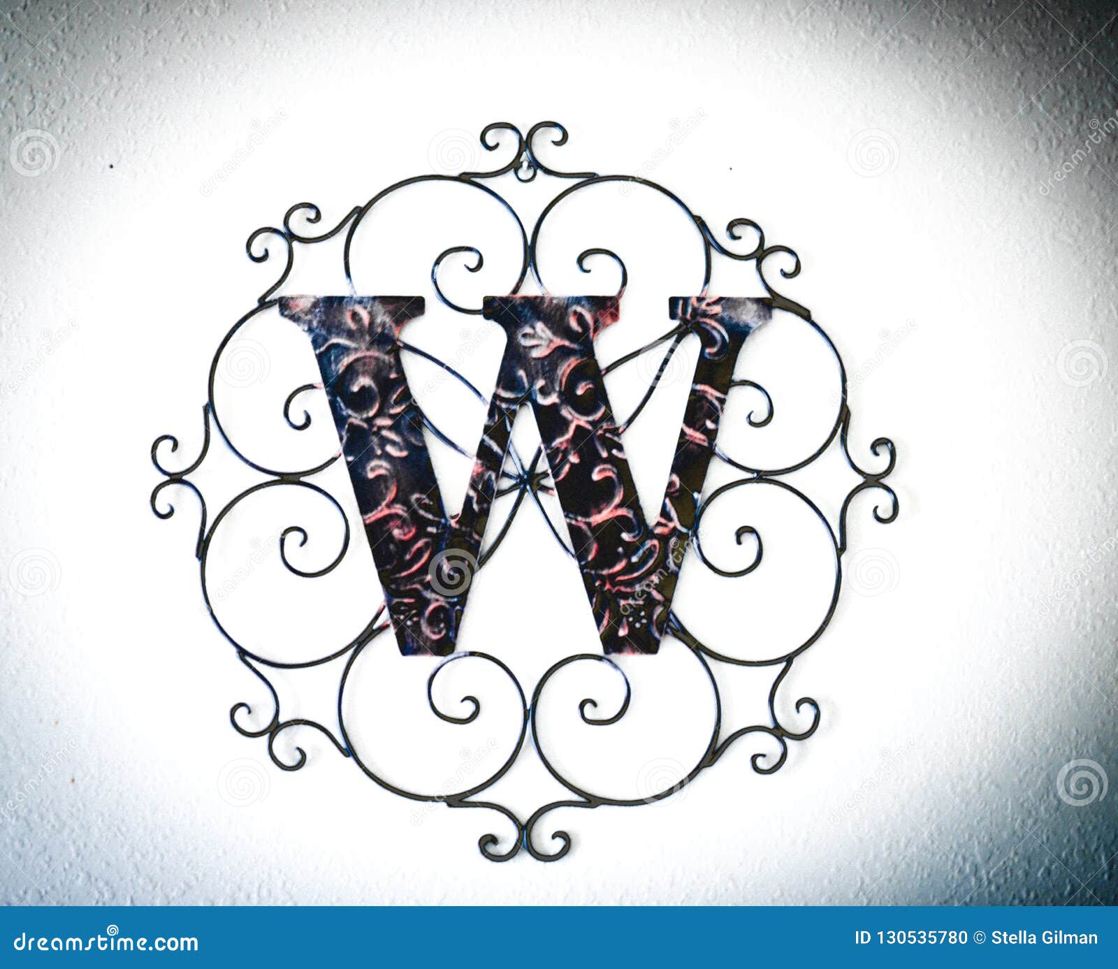 Ornate sign stock photo. Image of rodiron, sign, white - 130535780