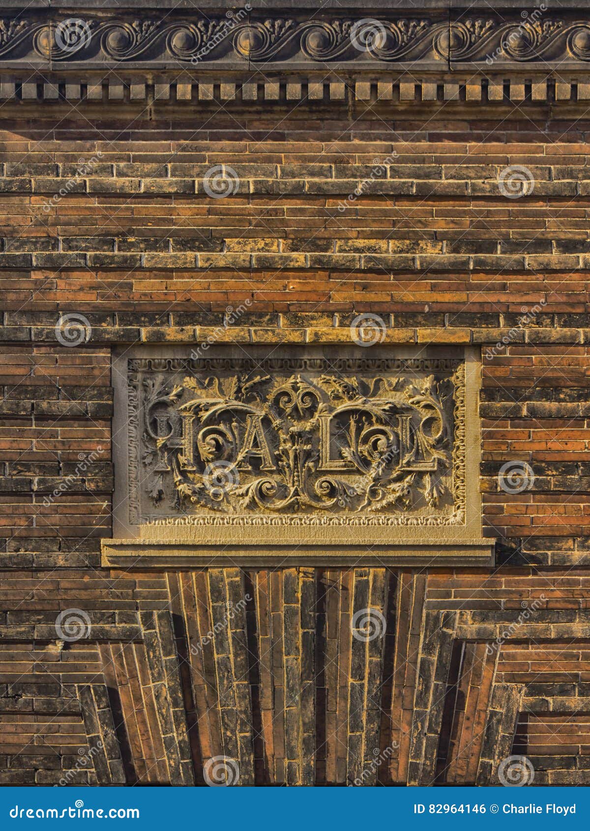 Ornate Sign on Old Building Stock Photo - Image of details, vertical ...