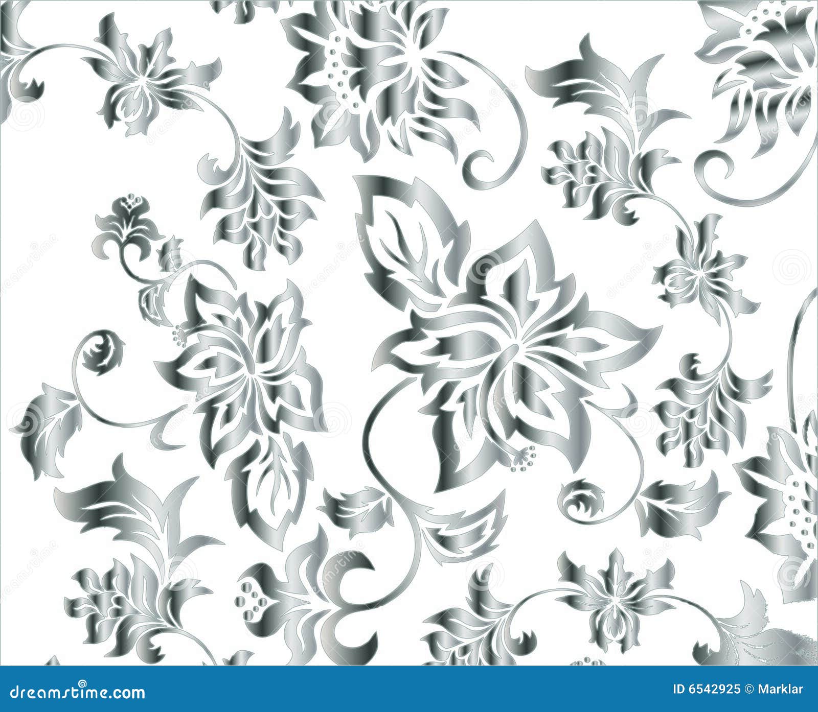 Ornate Silver Flower Background Pattern Vector Stock Vector ...