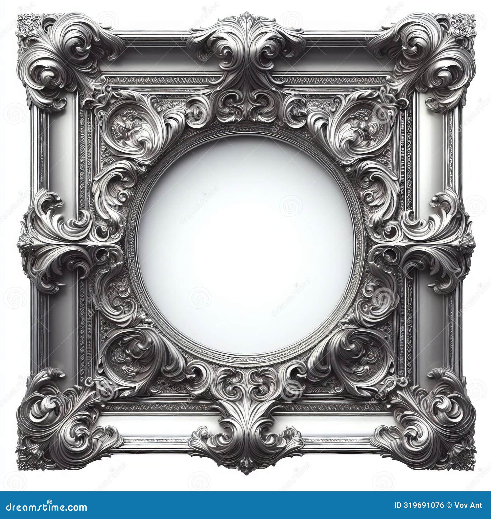 Ornate Silver Frame a Decorative Frame with a Silver Finish, F Stock ...