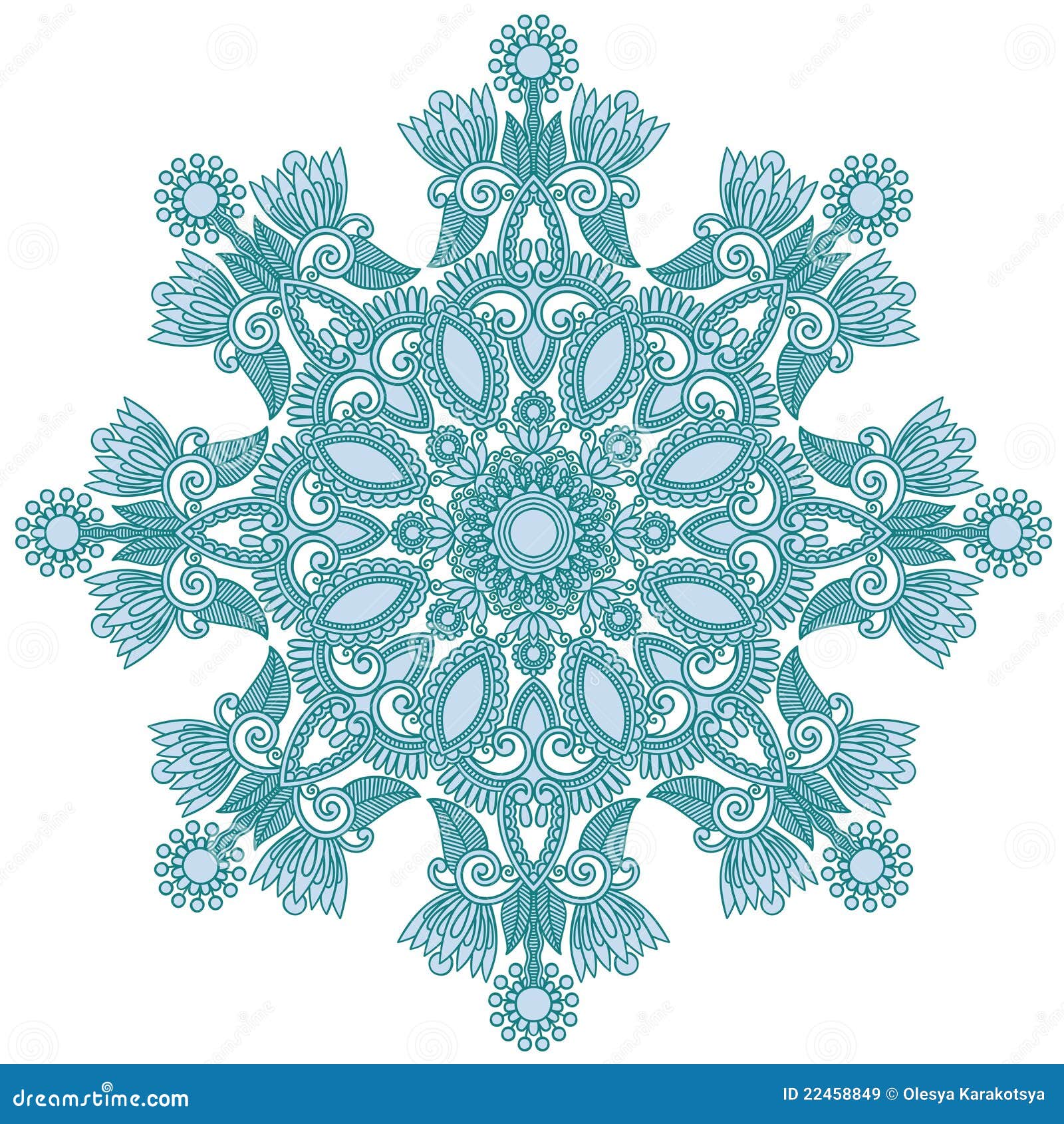 Ornate snowflake stock vector. Illustration of arabesque - 22458849