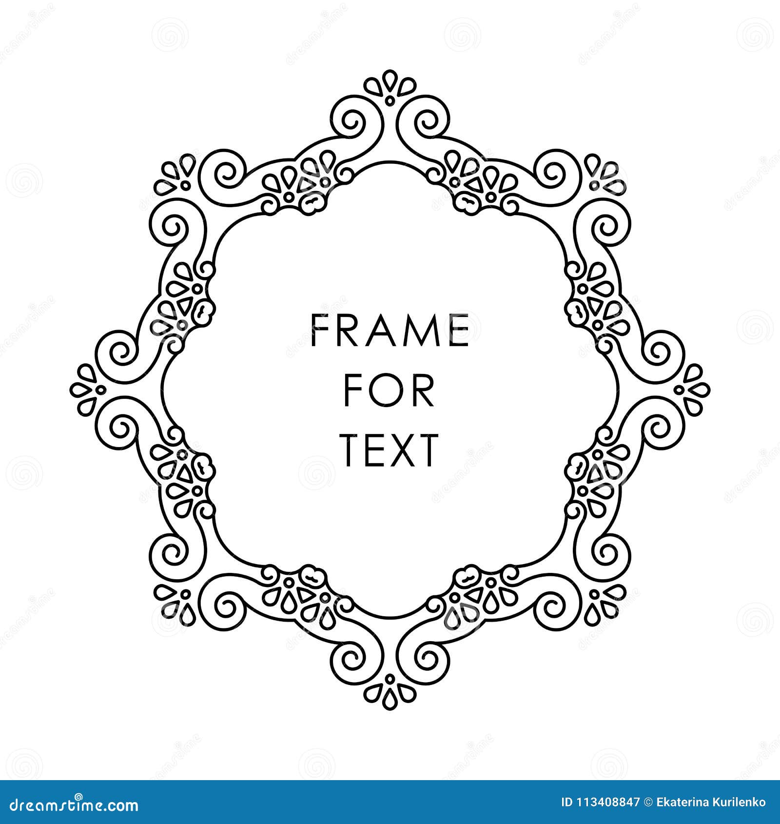 Frame in Modern Outline Style Stock Vector - Illustration of icon ...