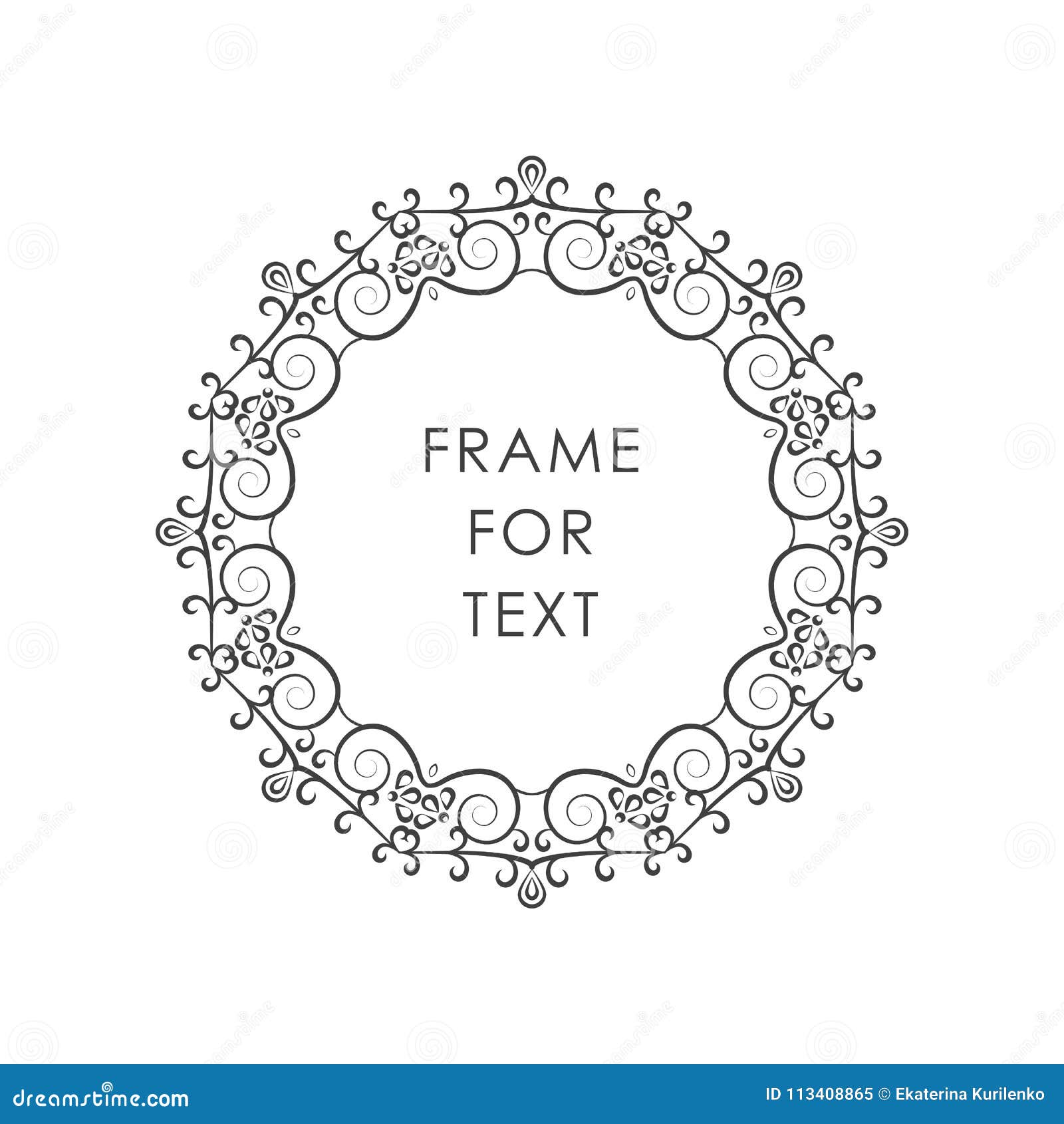 Frame in Modern Outline Style Stock Vector - Illustration of decoration ...