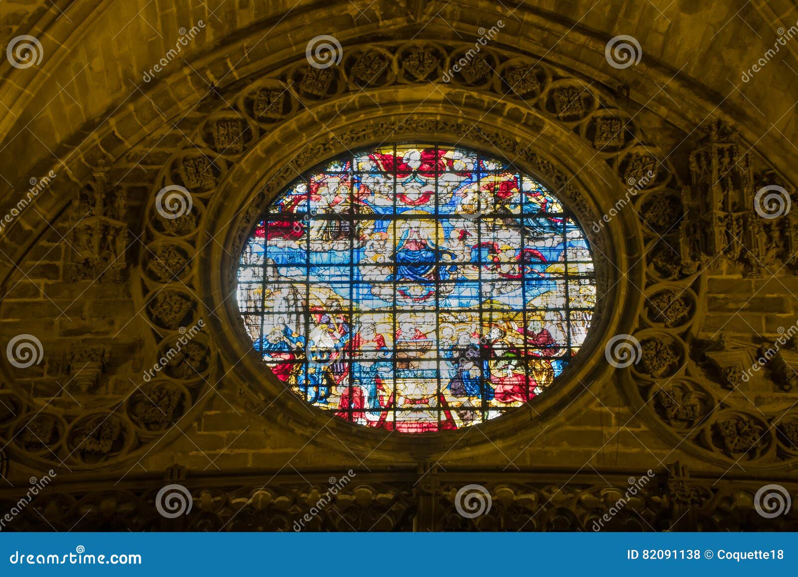 Ornate Stained Glass Window Stock Photo - Image of church, light: 82091138