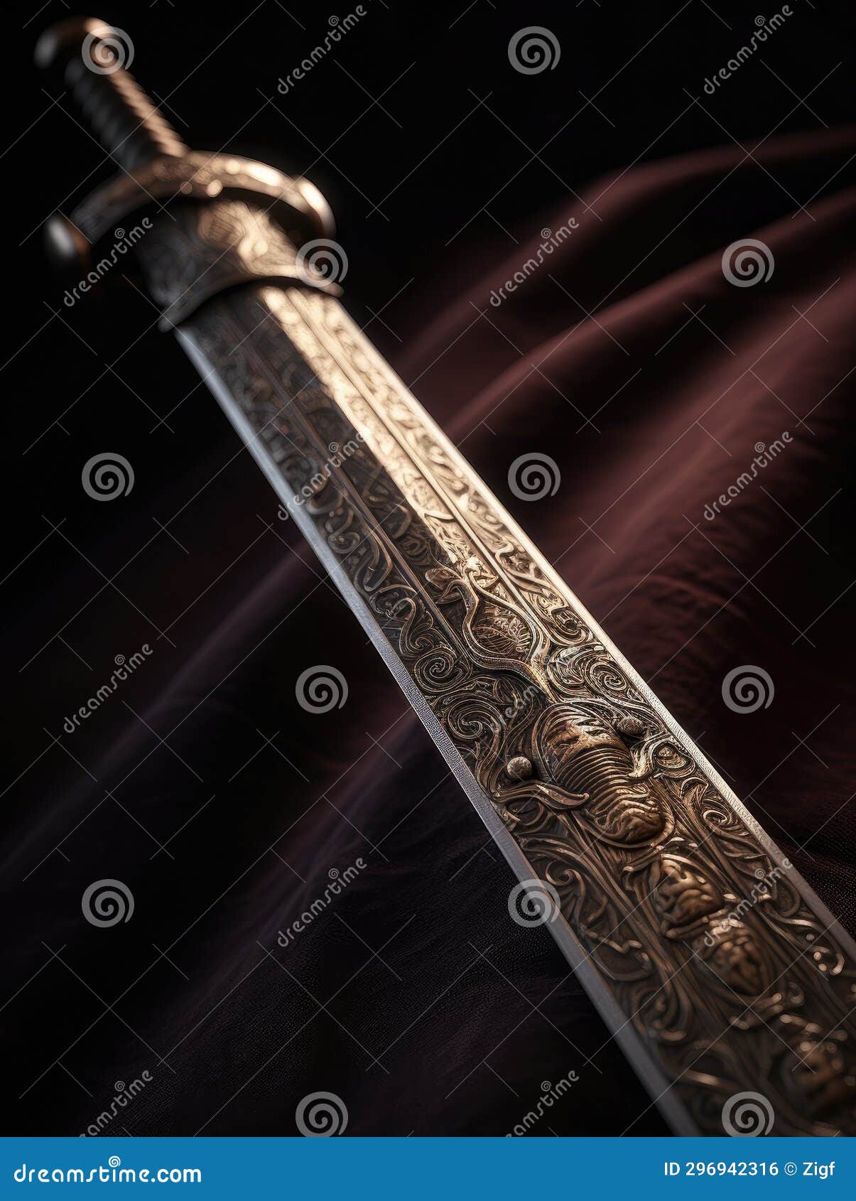 Ornate Sword A Realistic And Anime-inspired Masterpiece Stock Image ...