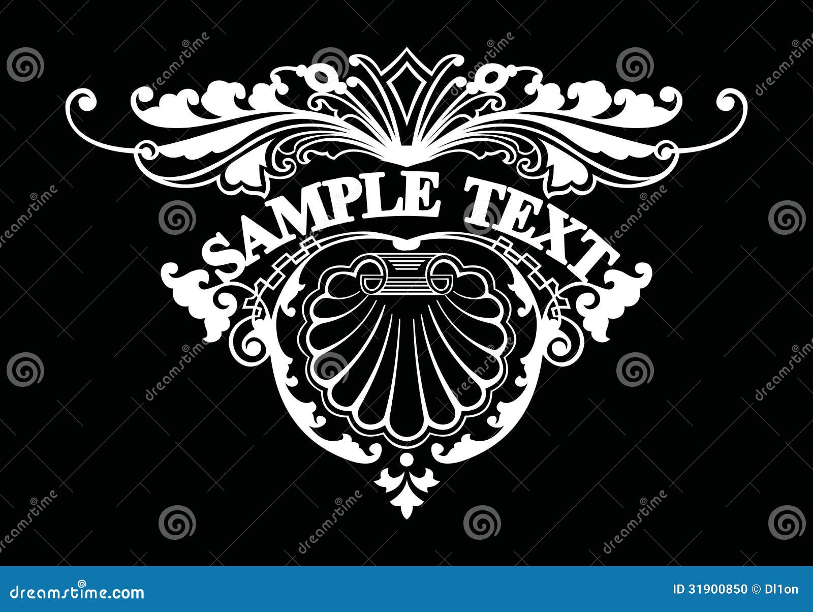 Ornate Text Banner stock vector. Illustration of engraved - 31900850