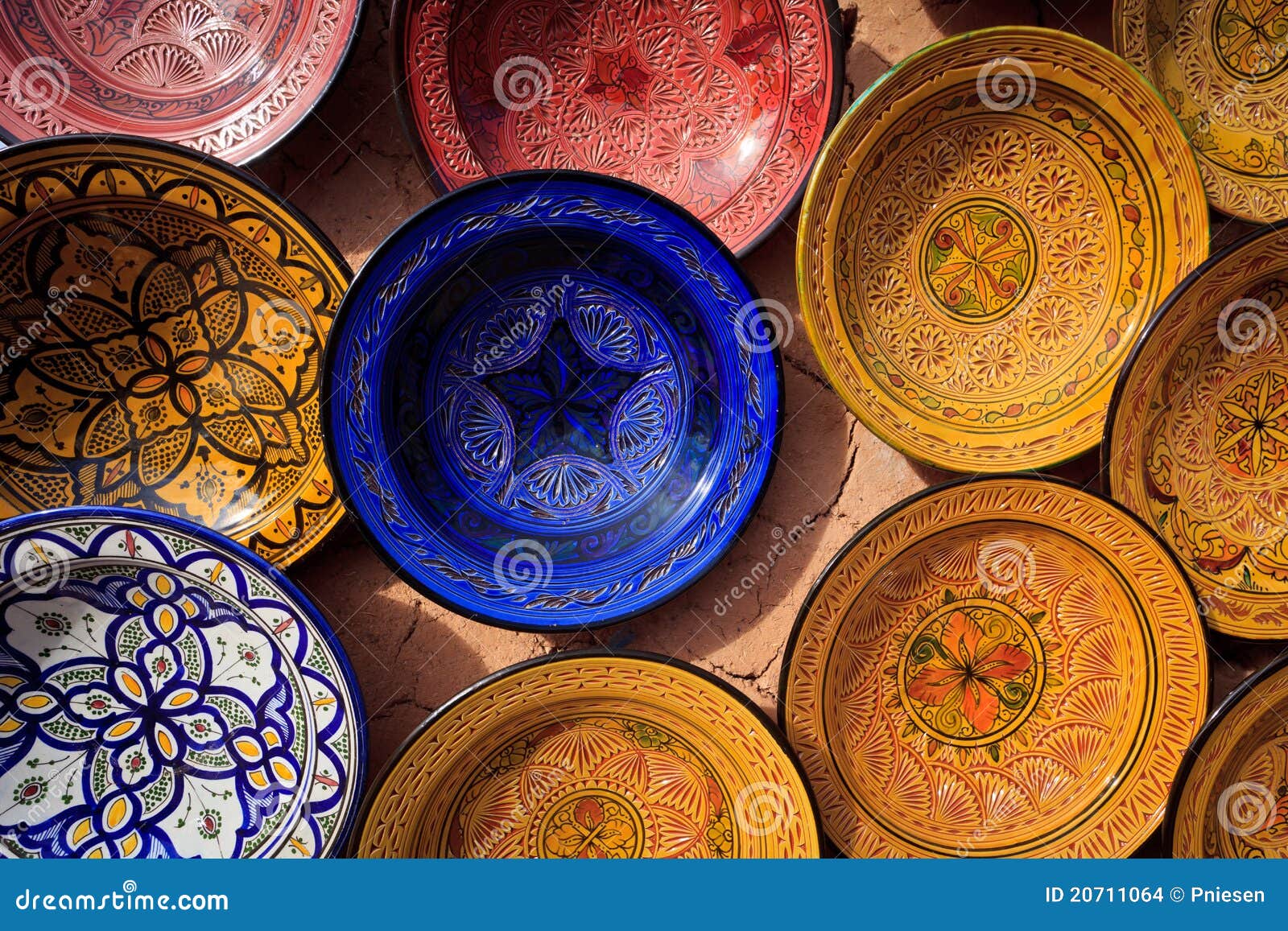 Ornate Traditional Moroccan Painted Plates Stock Photo - Image of ...