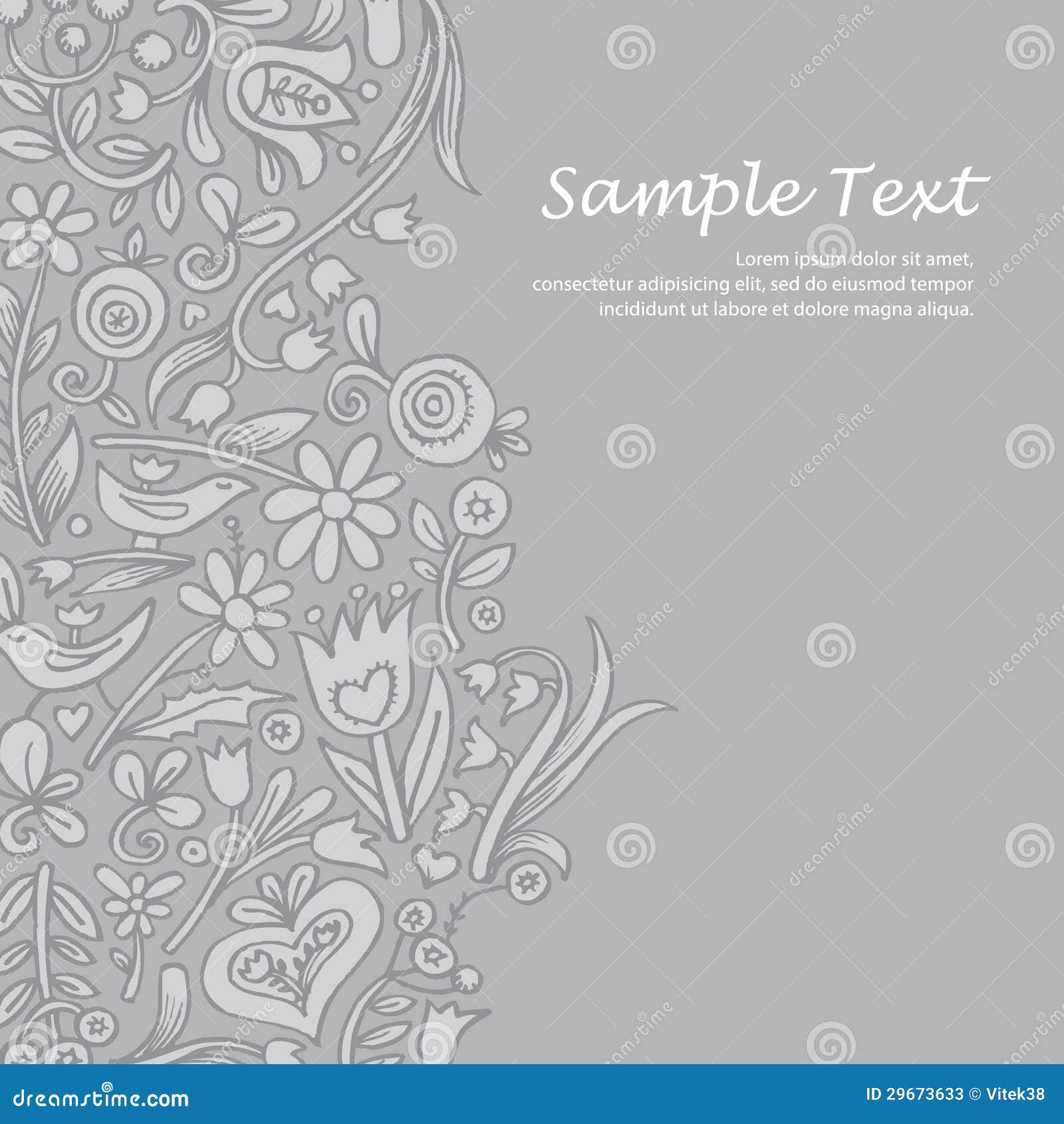 Ornate Vector Backgroud with Floral Motive. Template with Space Stock ...