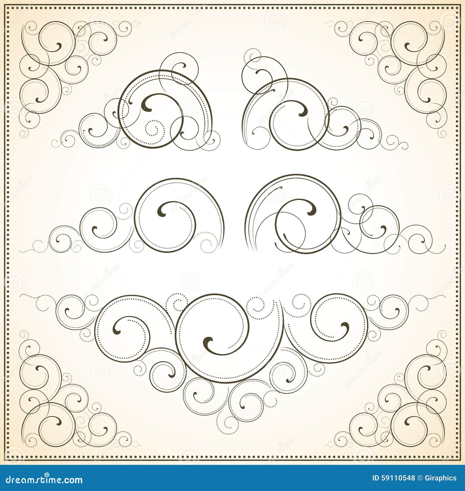 Ornate Vector Scrolls stock vector. Illustration of vintage - 59110548