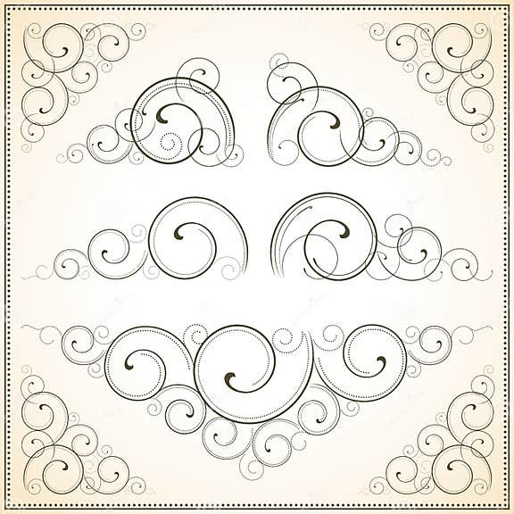 Ornate Vector Scrolls stock vector. Illustration of vintage - 59110548