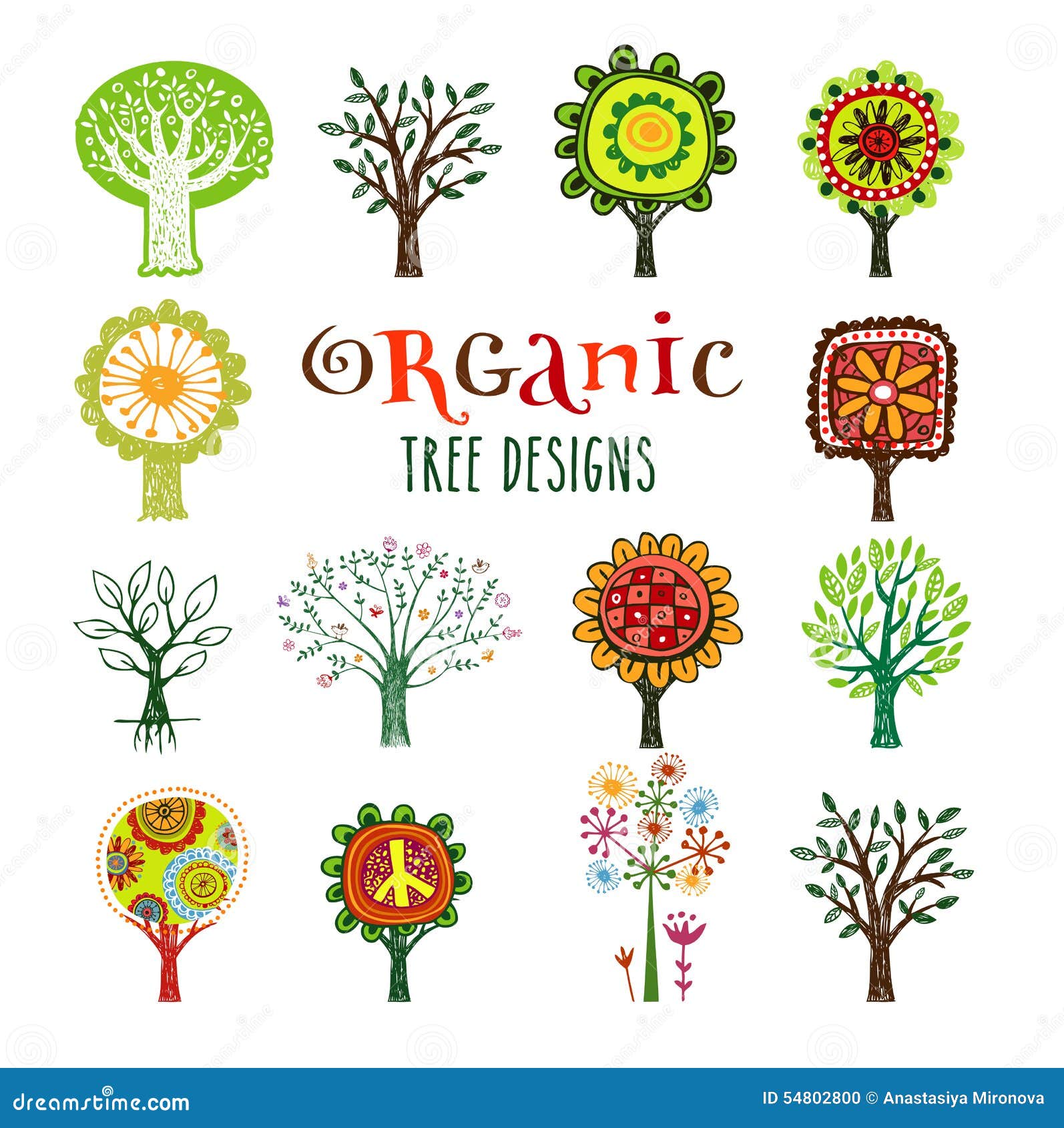 Ornate vector trees. stock vector. Illustration of element - 54802800