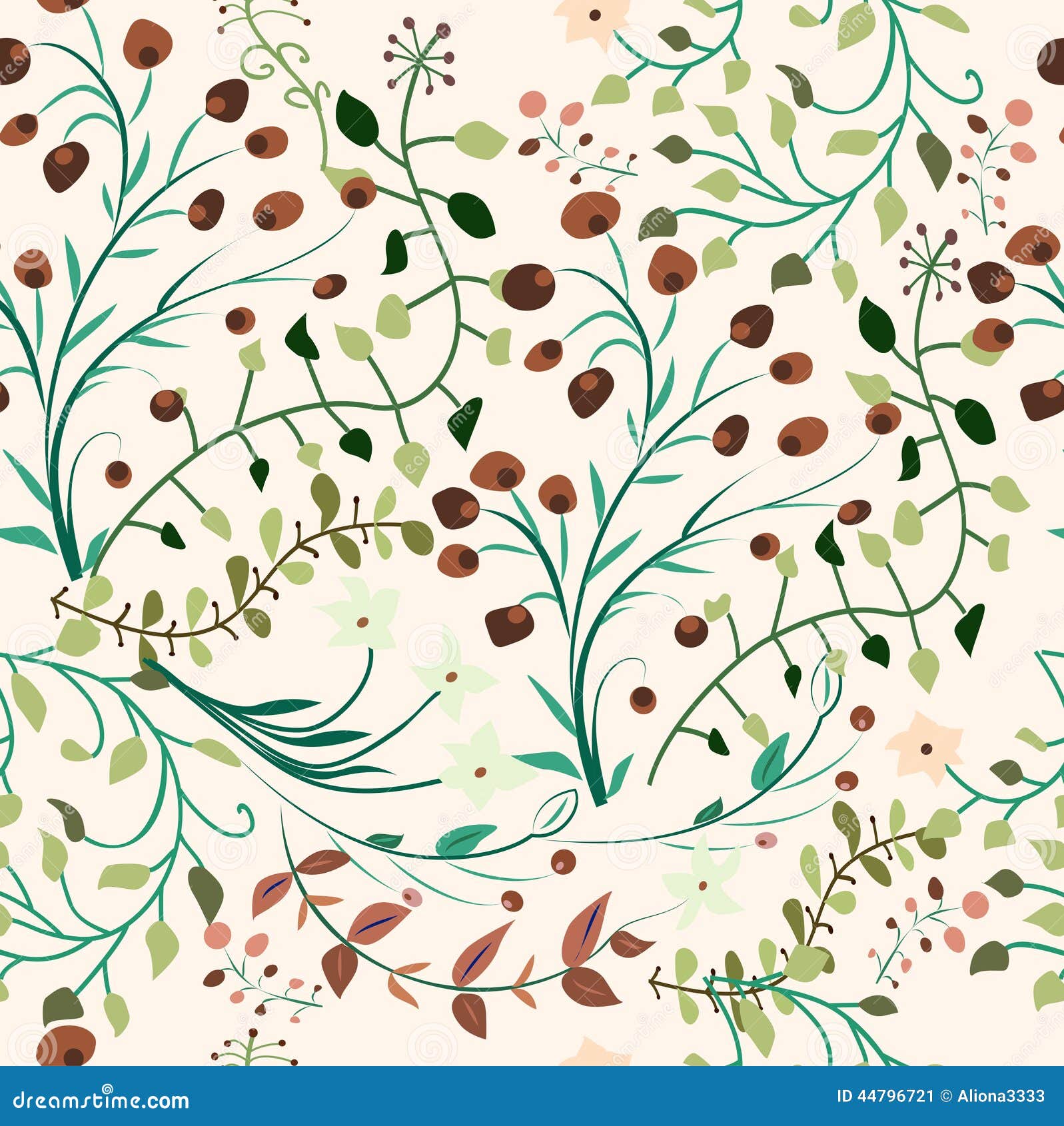 Ornate vegetation pattern stock vector. Illustration of curve - 44796721