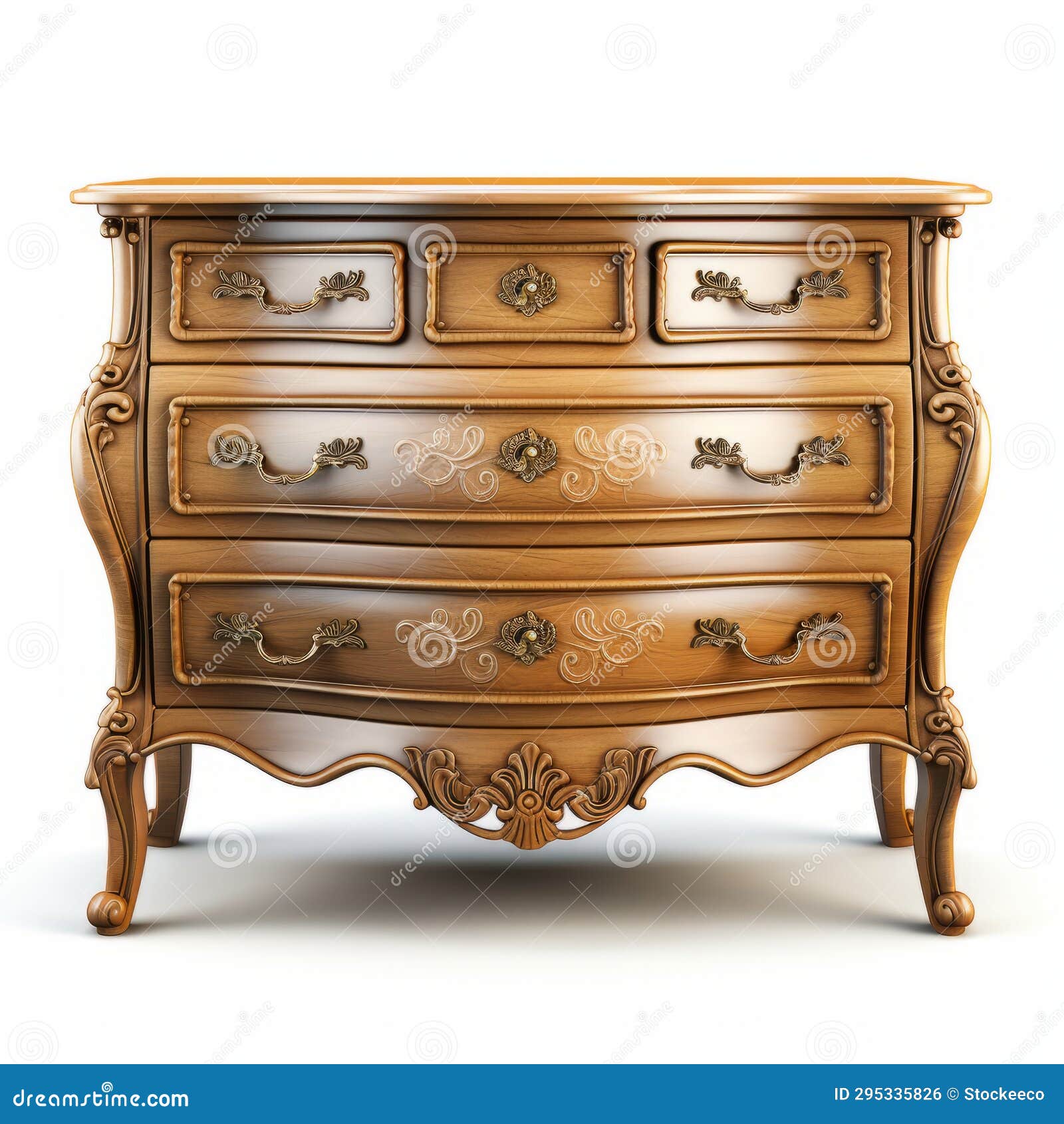 Ornate Victorian Chest Of Drawers With Curvilinear Design Royalty-Free ...