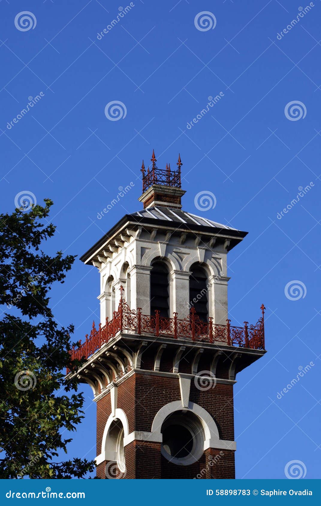 Ornate Victorian Tower with View Points Stock Image - Image of arched ...