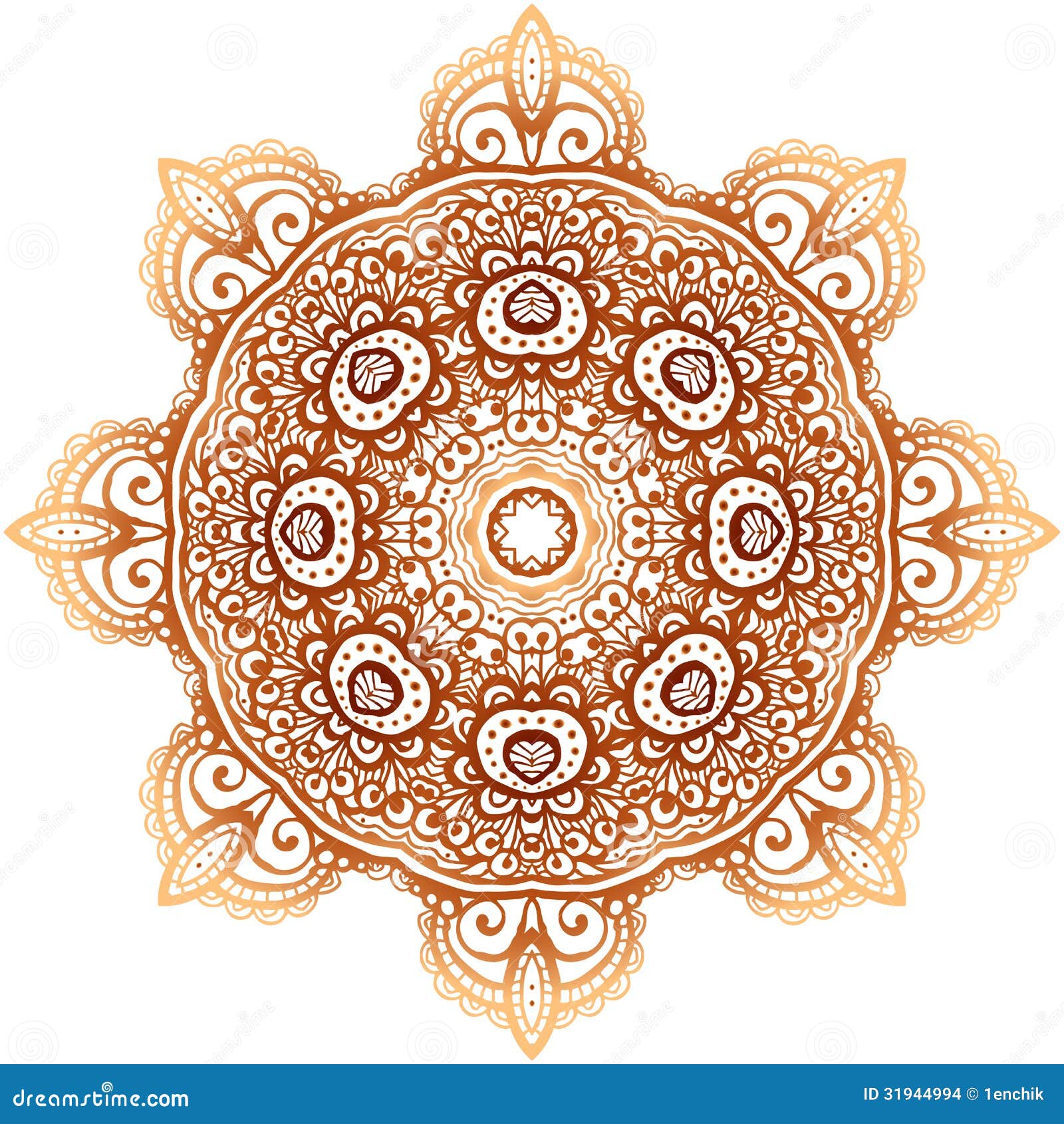 Ornate Vintage Beige Vector Doodle Circle Pattern Stock Vector ...