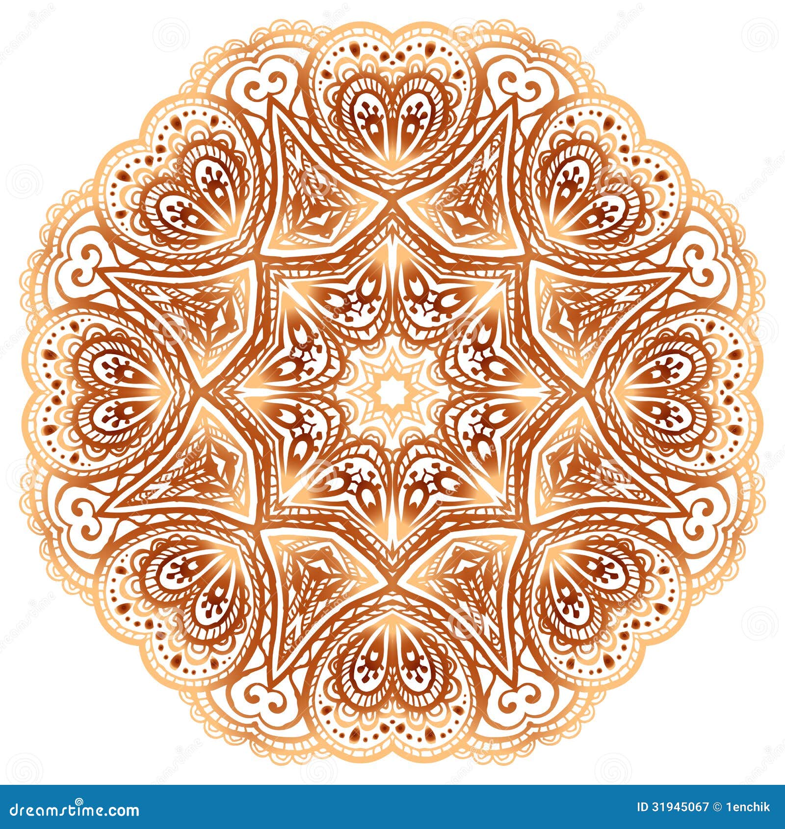 Ornate Vintage Beige Vector Doodle Circle Pattern Stock Vector ...