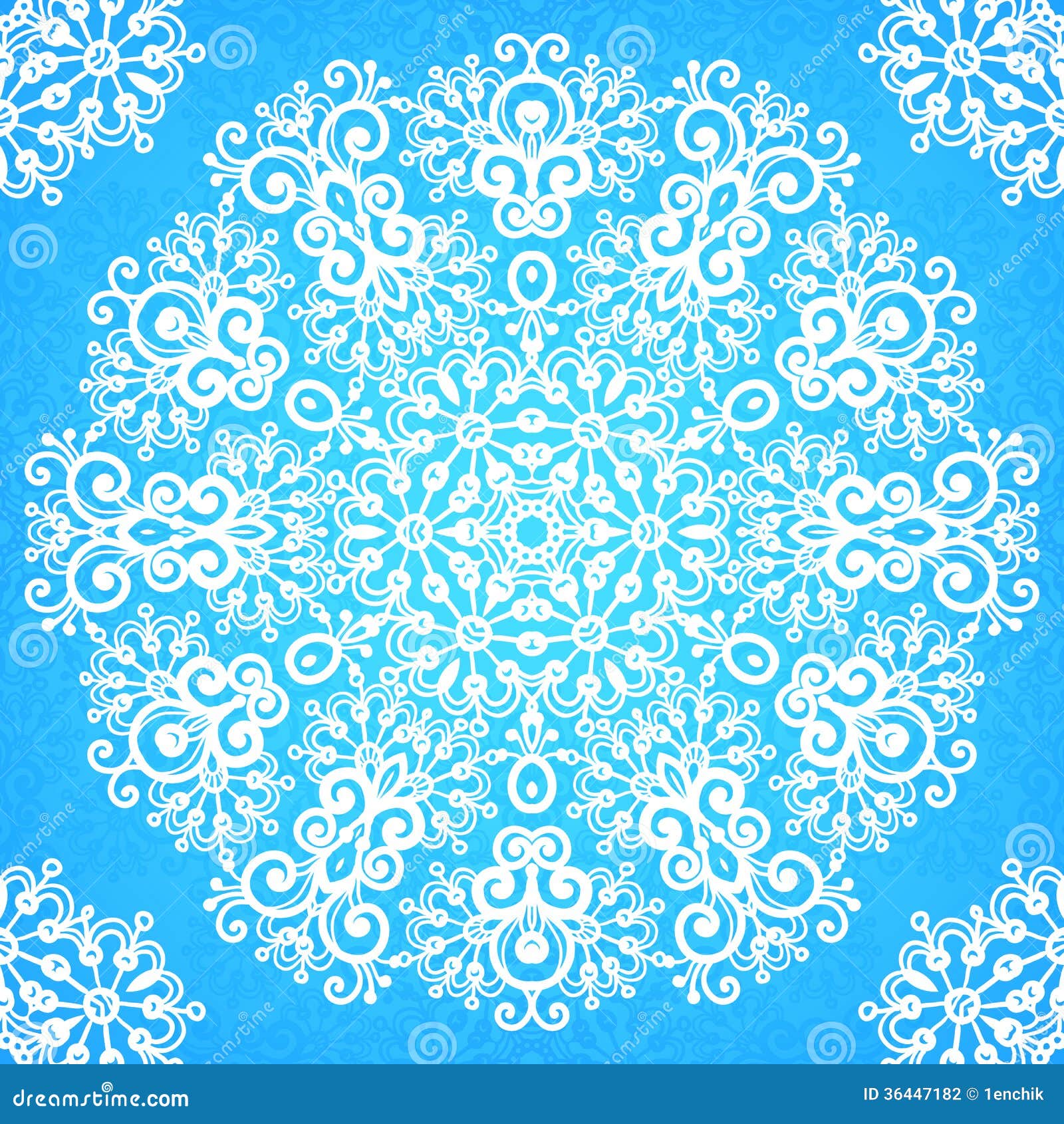 Ornate Vintage Blue Lacy Seamless Pattern Stock Vector - Illustration ...