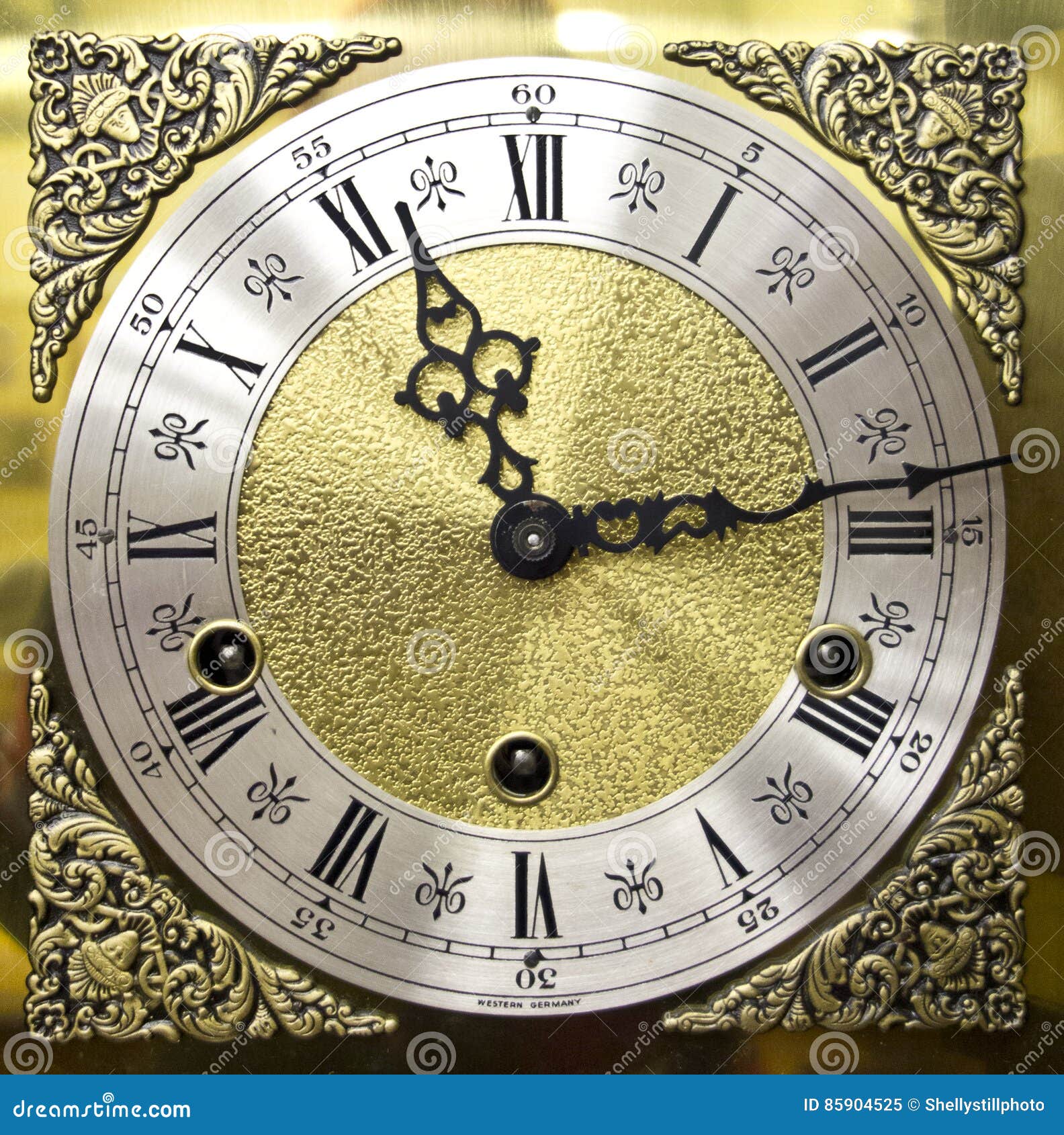 Ornate Vintage Close Up of Clock Face Stock Image - Image of wall ...