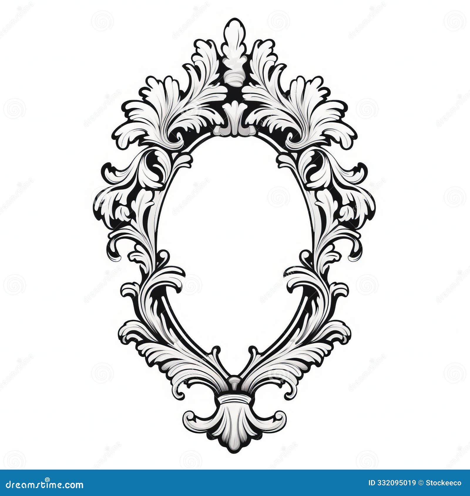 Ornate Vintage Frame with Bold Linework - Rococo Revival Inspired Stock ...