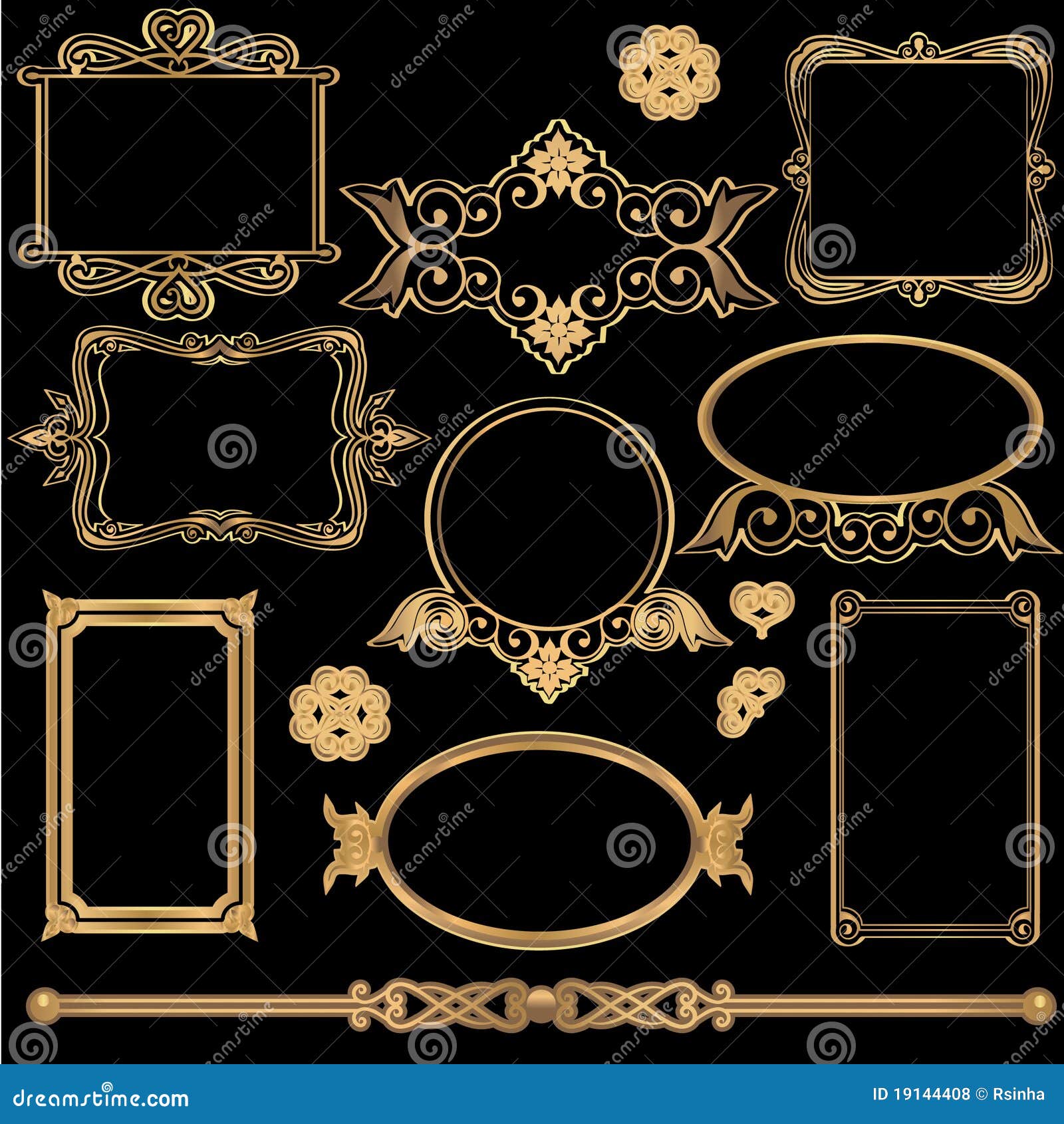 Ornate vintage frame set stock illustration. Illustration of retro ...