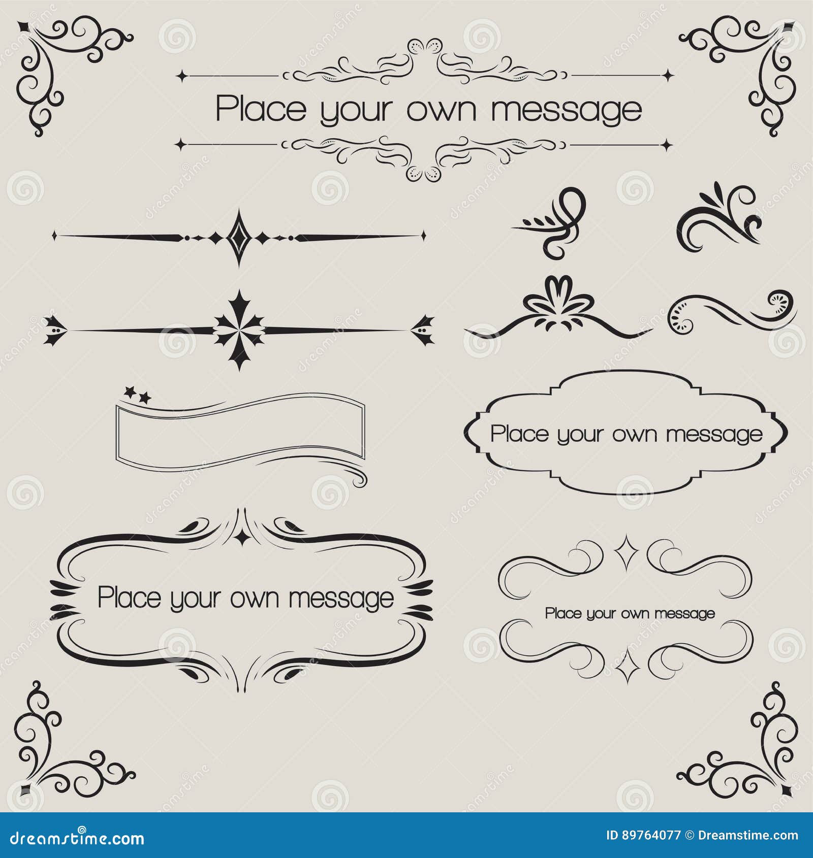Ornate Vintage Frames and Scroll Elements. Stock Vector - Illustration ...