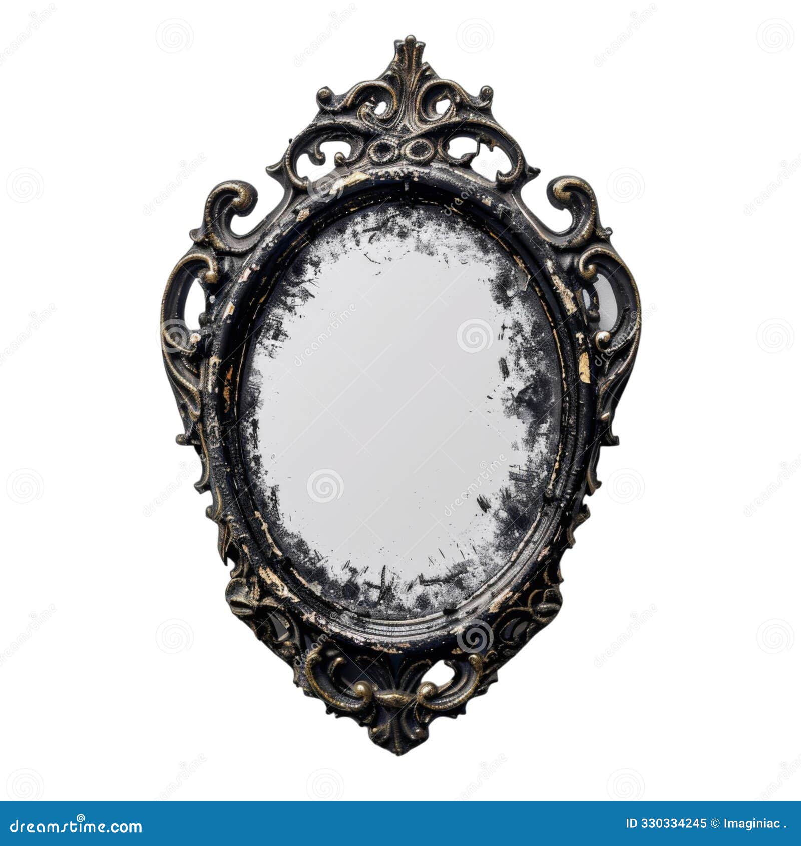 Ornate Vintage Mirror with a Tarnished Surface Stock Image ...