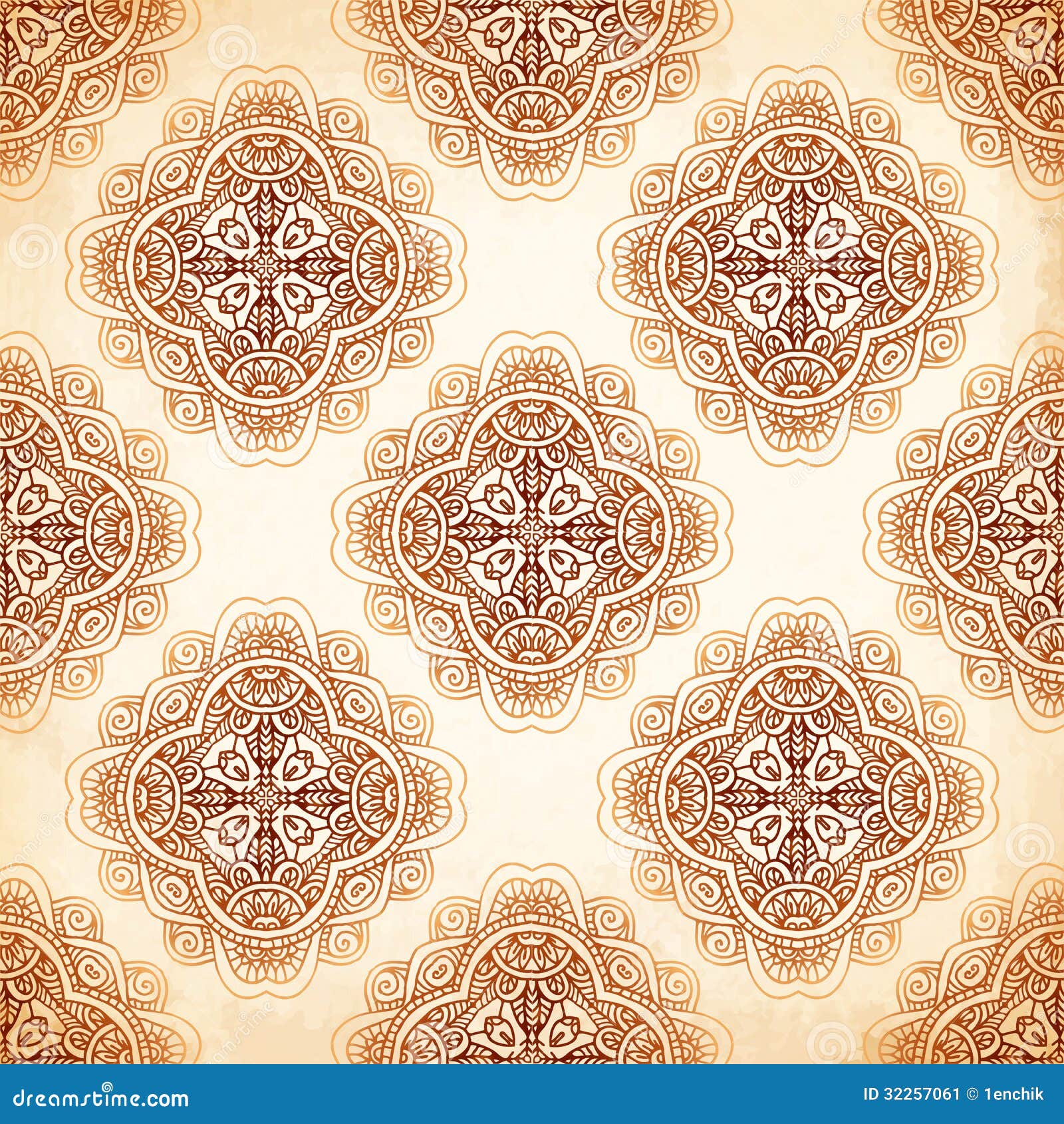 Ornate Vintage Vector Background in Mehndi Style Stock Vector ...