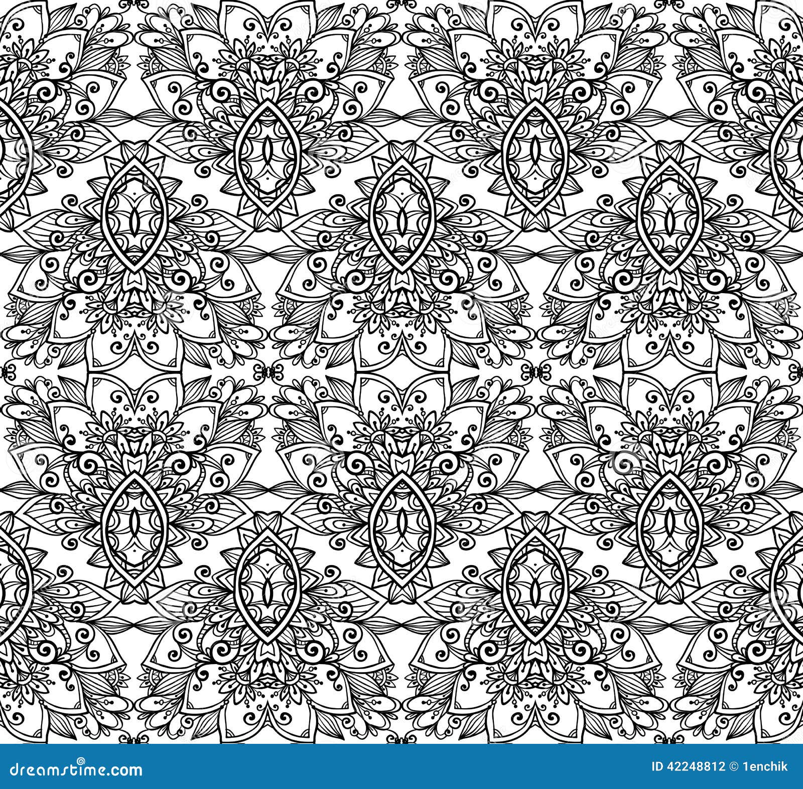 Ornate Vintage Vector Seamless Pattern Stock Vector - Illustration of ...