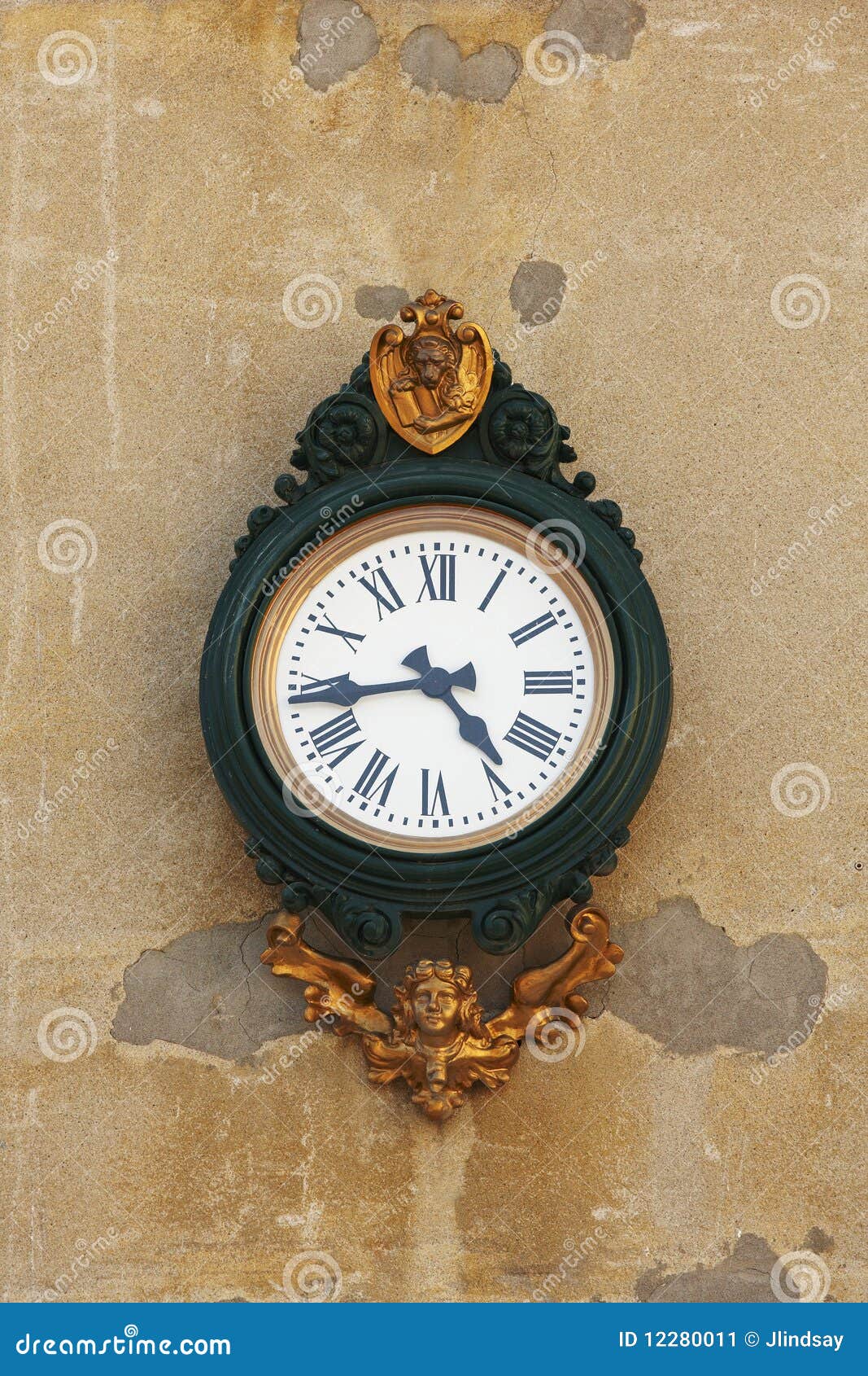 Ornate wall clock, Venice stock image. Image of hours - 12280011